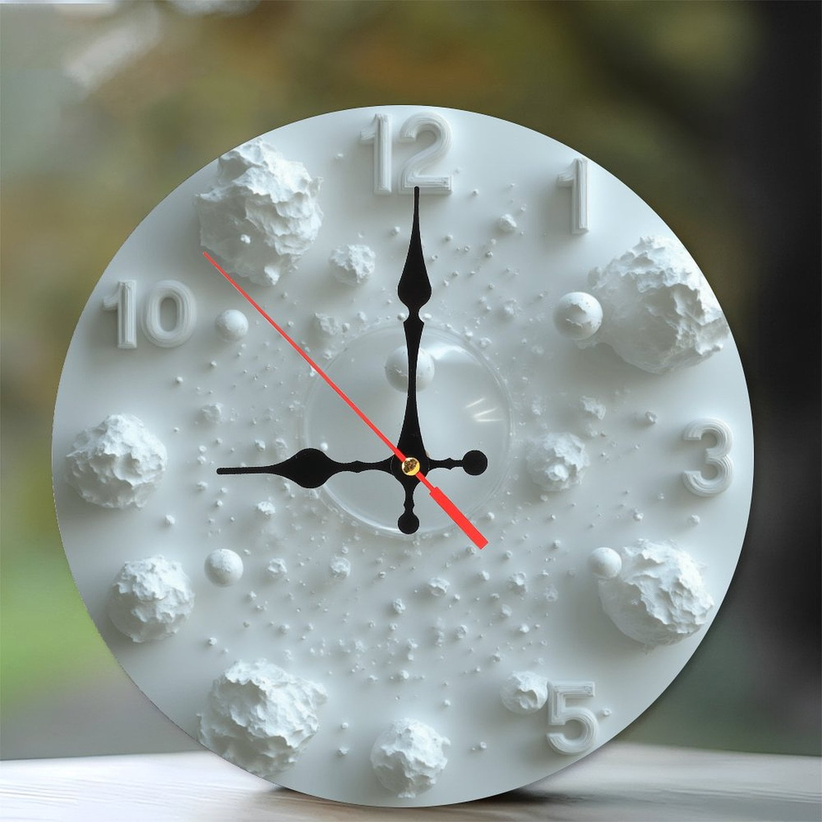 Creative Modern White Wall Clock Design with Unique Texture 10-Inch ...