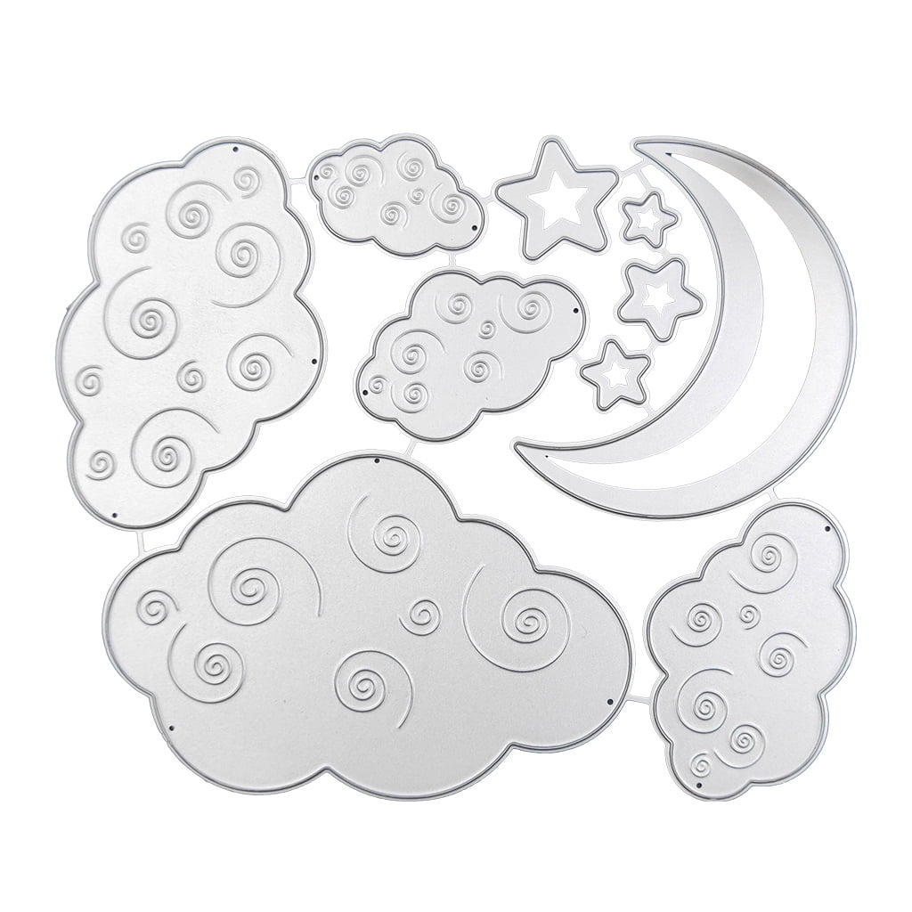 Metal Cutting Dies 3D Moon Clouds Cutting Dies Craft Die Cut for DIY ...