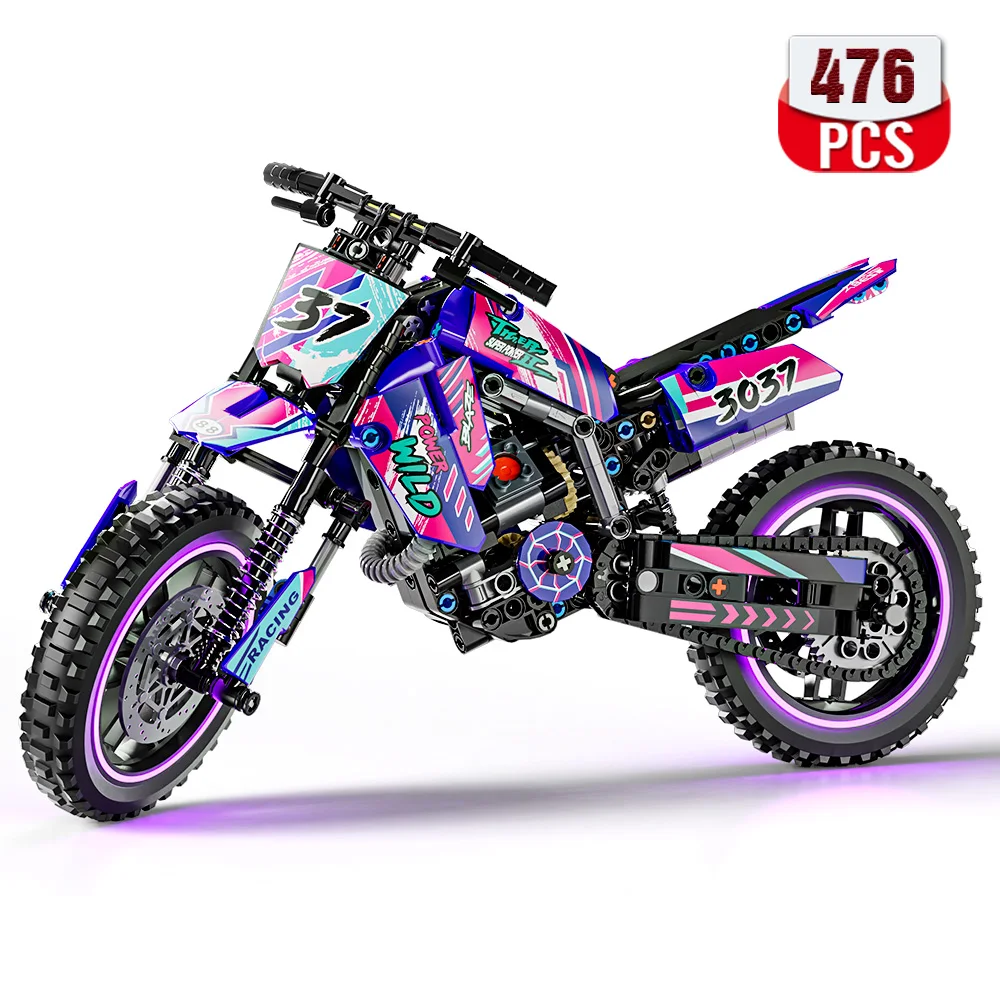 Creative Motorcycle Toy Building Block Set STEM Construction Kit for ...