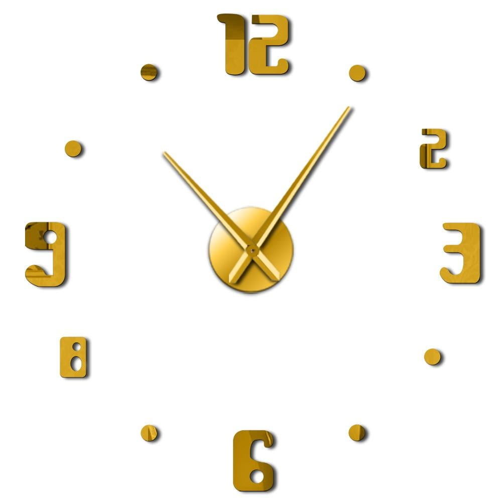 Creative Numbers and Circles 3D Simple DIY Wall Clock Frameless Quartz ...