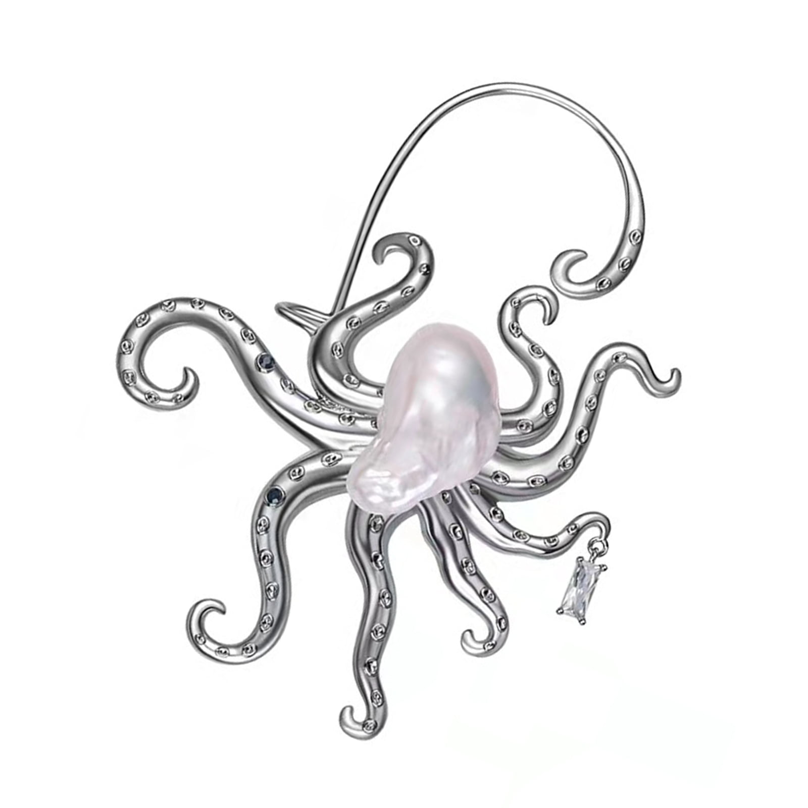 Creative Octopuses Shaped Ear Jewelry with Baroques Pearls Detail ...