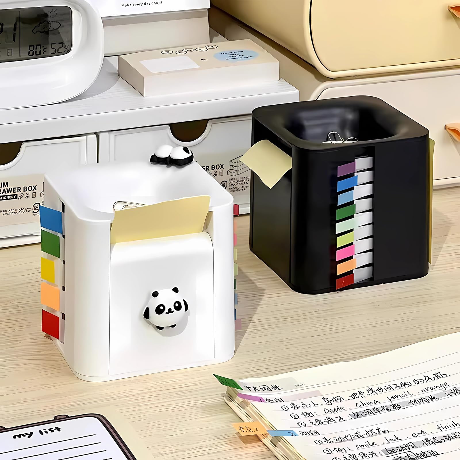 Creative Office 5-in-1 Memo Note and Flag Dispenser,Memo Holder Desk ...