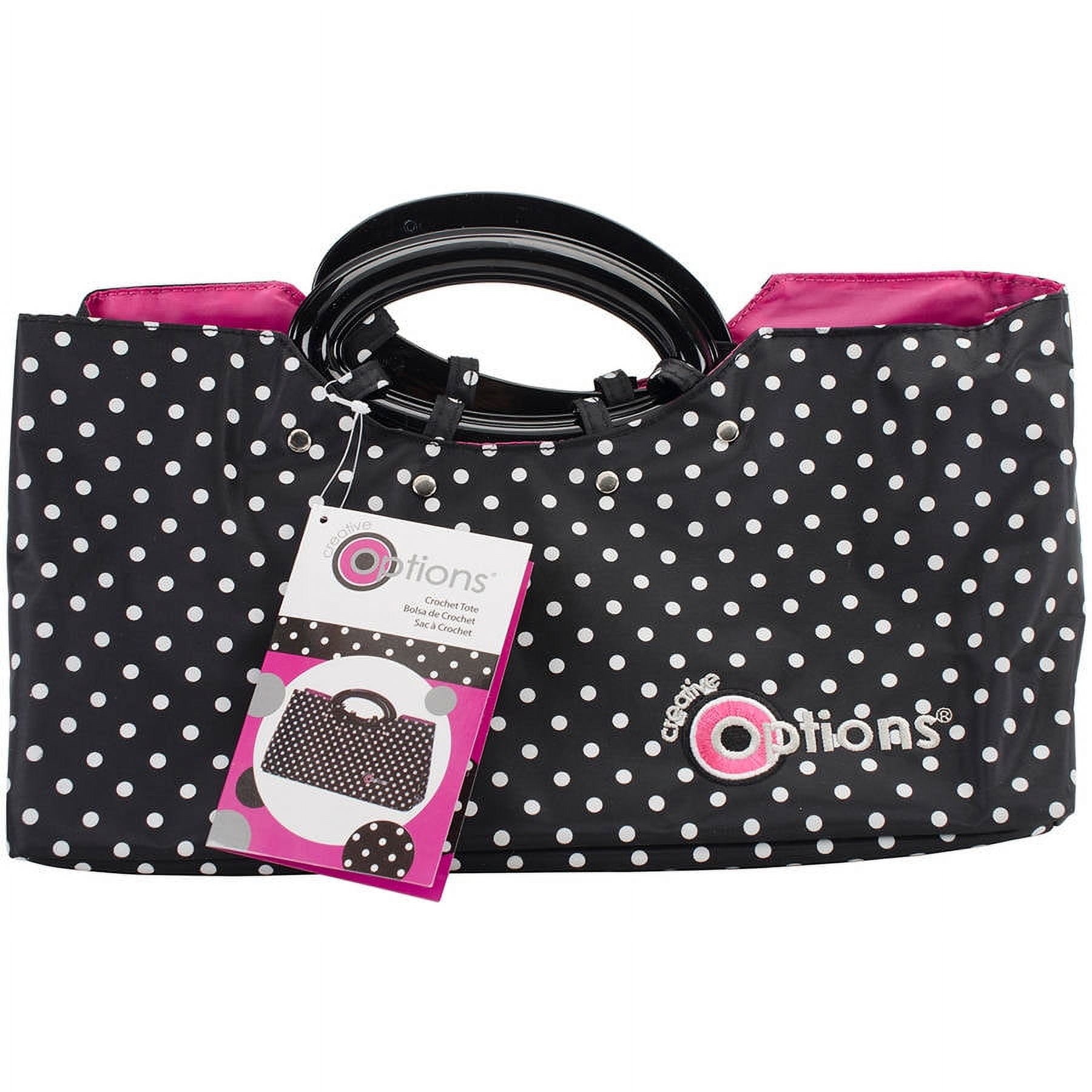 Creative Options Crochet Tote-13"X5.5"X8.875" Black & White, Pk 1 ...