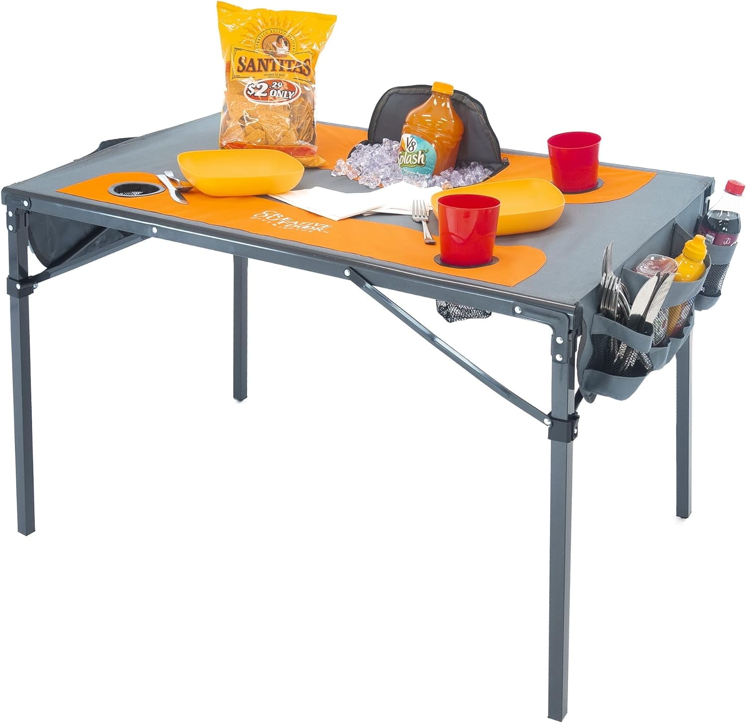 Creative Outdoor Portable Folding Table with Built-In Outdoor Cooler ...