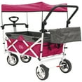 Creative Outdoor Foldable Push Pull Pink Wagon Stroller Cart with Baby ...