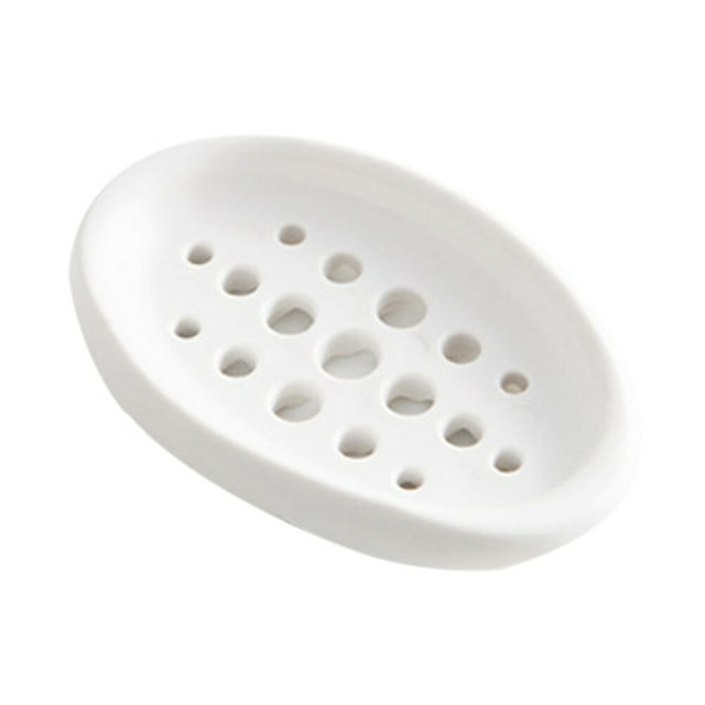 Creative Oval Silicone Soap Dish Tray with Drain for Shower, Bathroom ...