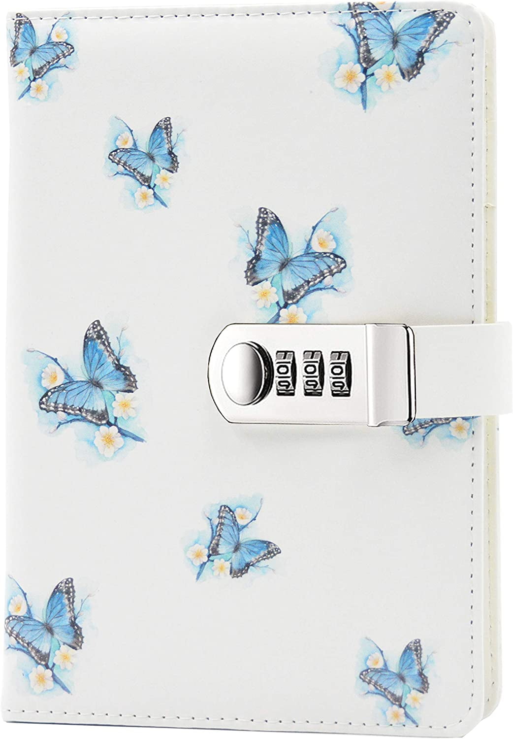 Creative PU Leather Password Lock Notebook(Bird. Flower. Butterfly ...