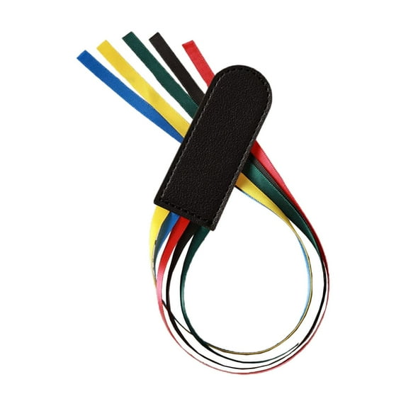 Creative Page Markers Ribbon Bookmarks with 5 Color Ribbons Leather ...