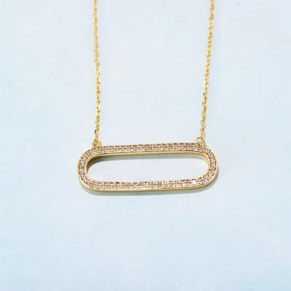 Creative Paper Clip Double Sided Square Pendant Necklace for Women ...