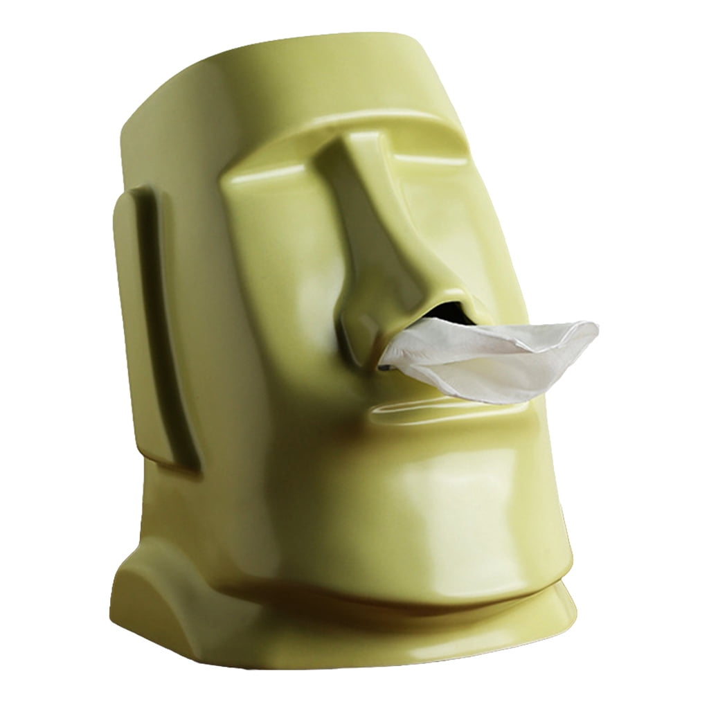 Creative Paper Holder Easter Island Moai Tissue Box Stone Statue Figure ...
