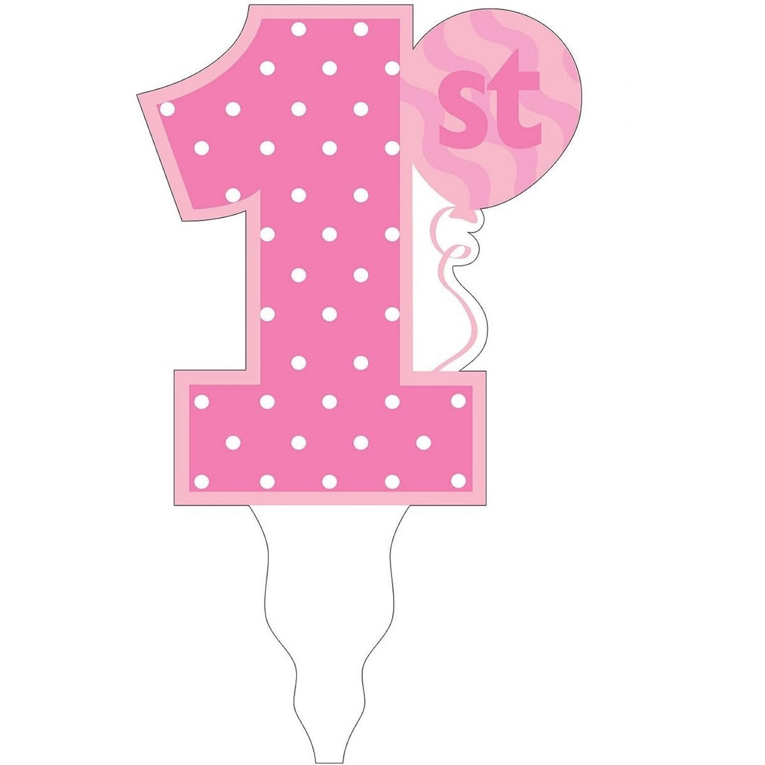 Creative Party Number 1 Polka Dot Cake Topper - Walmart.com