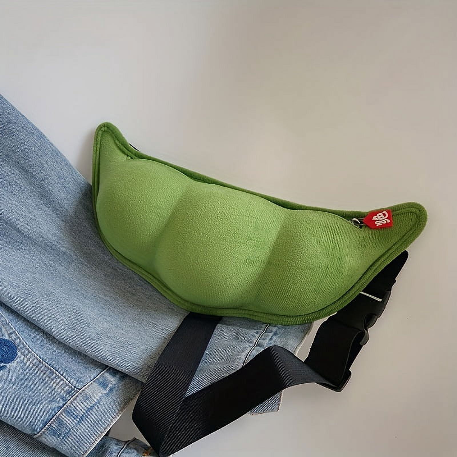 Creative Pea Shaped Fanny Pack, Funny Plush Chest Purse, Cartoon Design ...