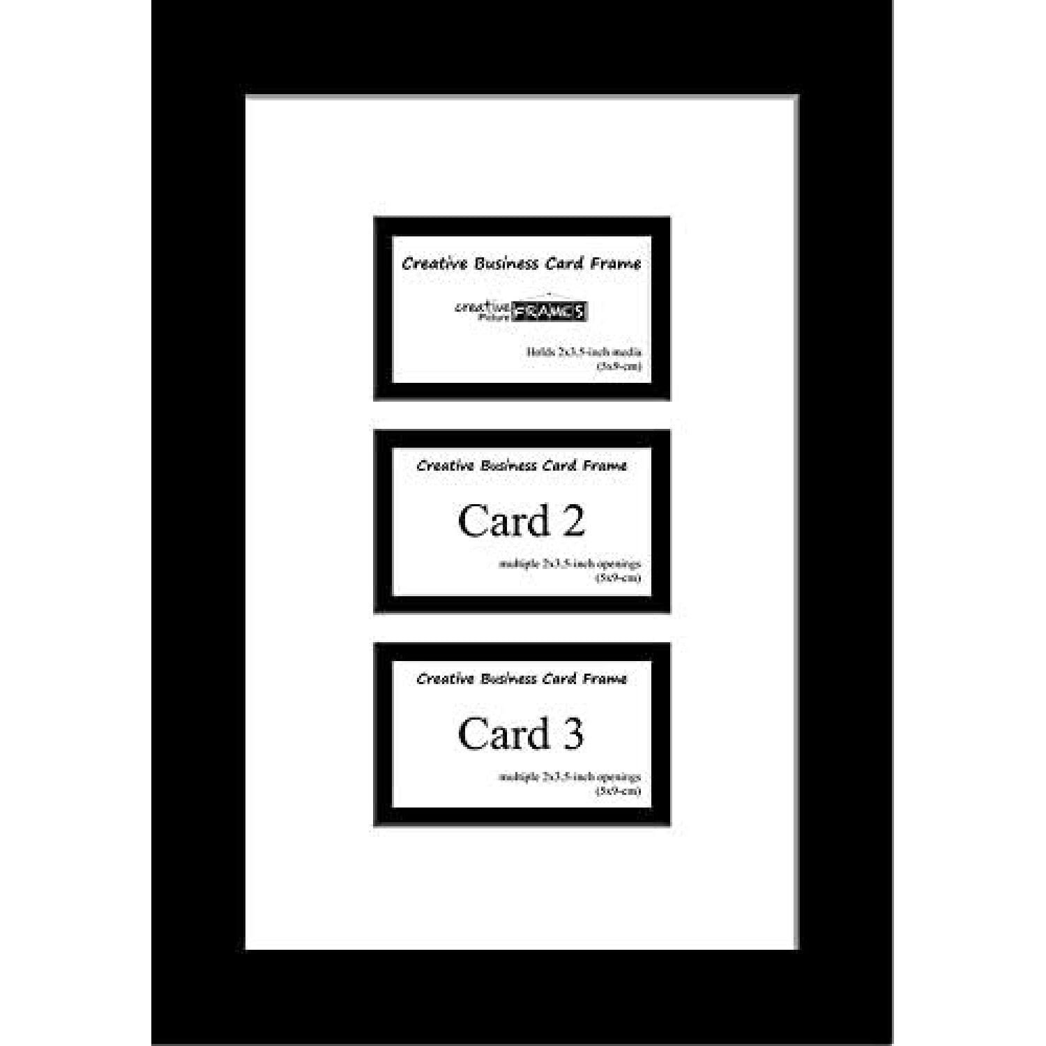 Creative Picture Frames 3-2" x 3.5" Triple Opening Black Business Card ...