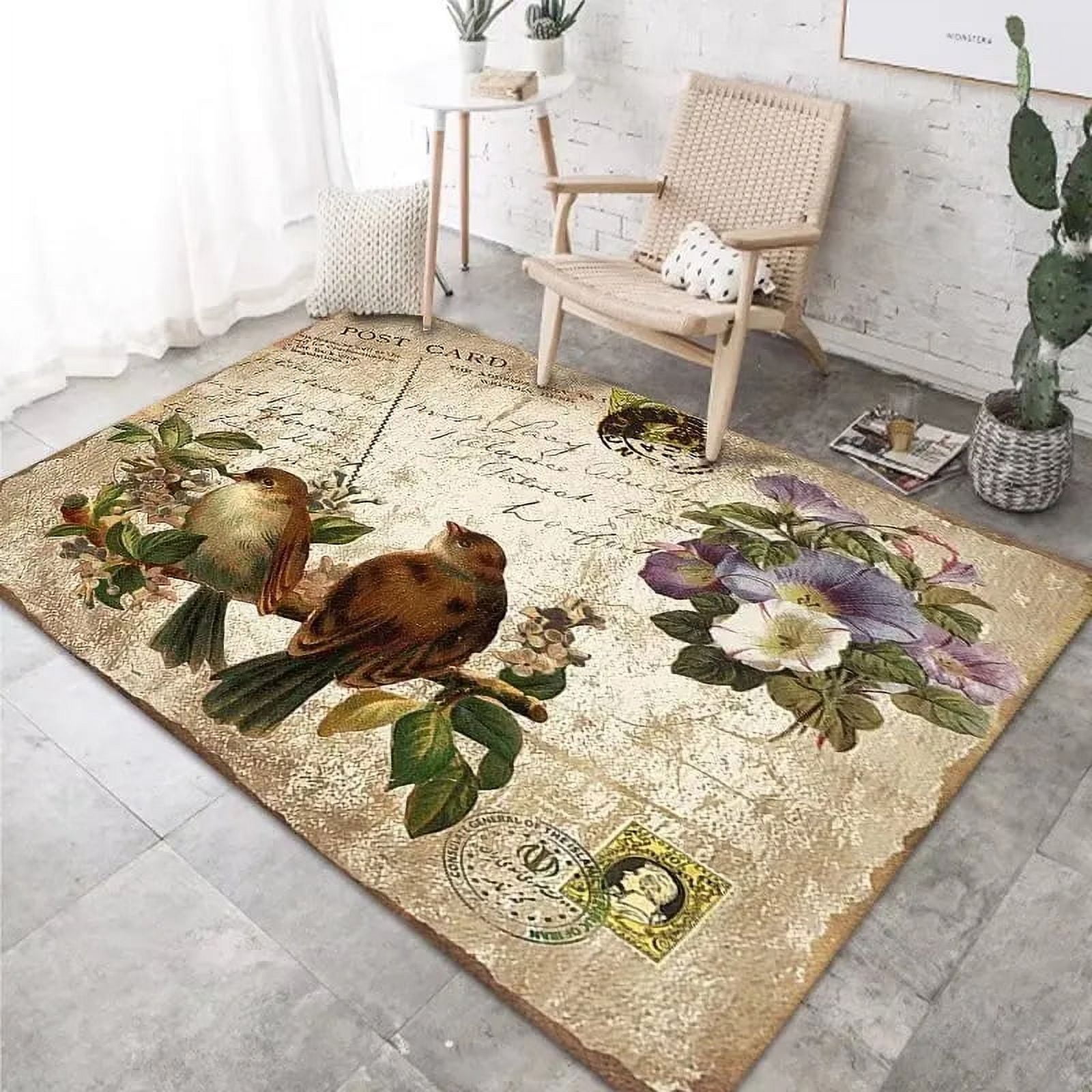 Creative Pink Roses Garden Flower Rugs for Bedroom Living Carpets for ...