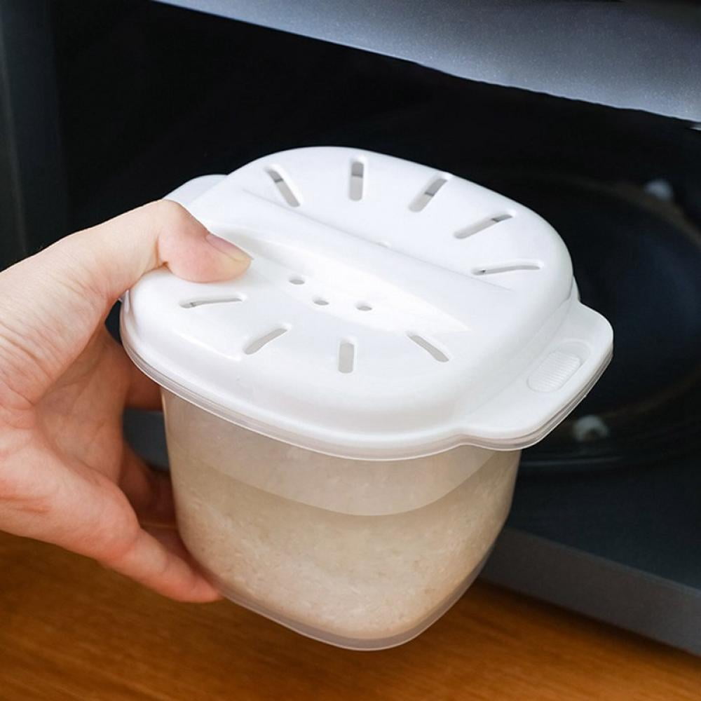 Microwaveable Plastic Rice Cooker Container: Steamed Rice Box with ...