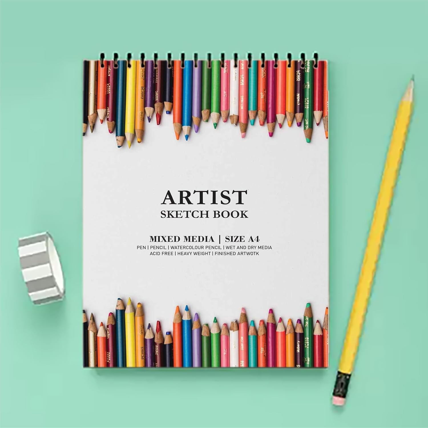 Creative Print Solution Pencil Design Sketch Book for Arts and Drawing 100 Pages 200 GSM Size A4 ...