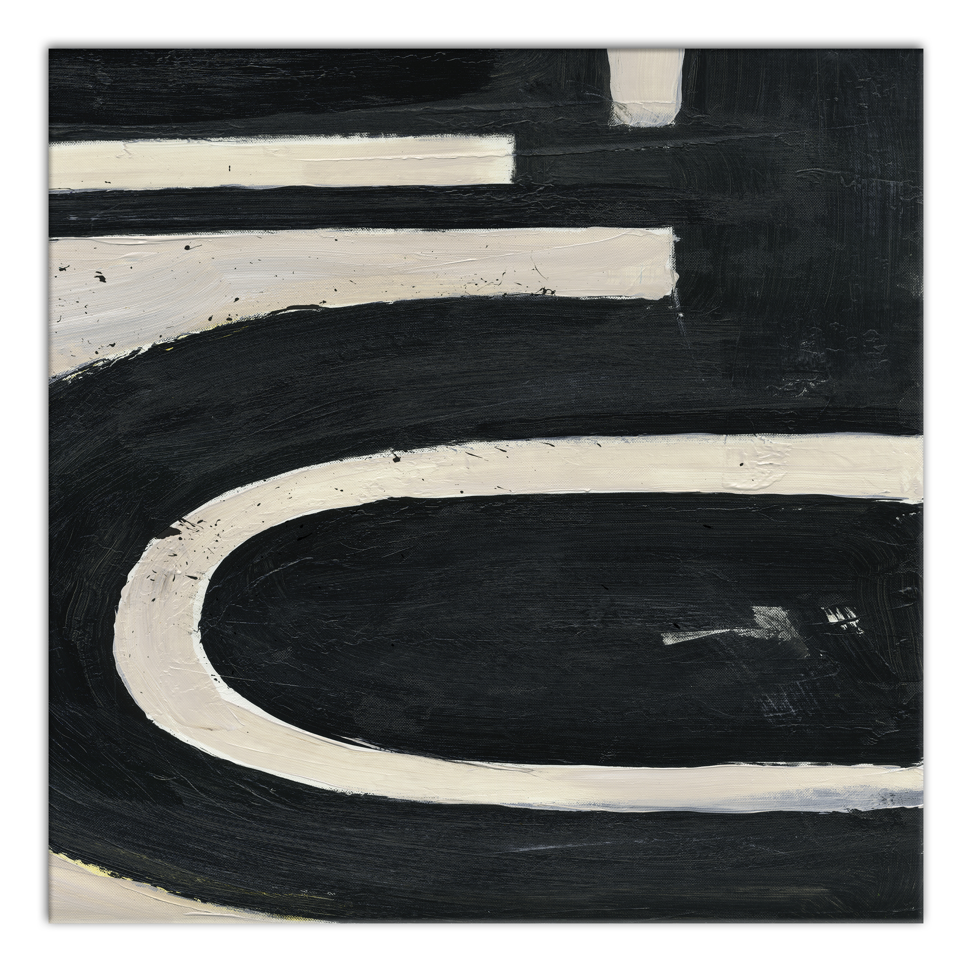 Creative Products Abstract Black And Tan Swoops 20 x 20 Canvas Wall Art ...