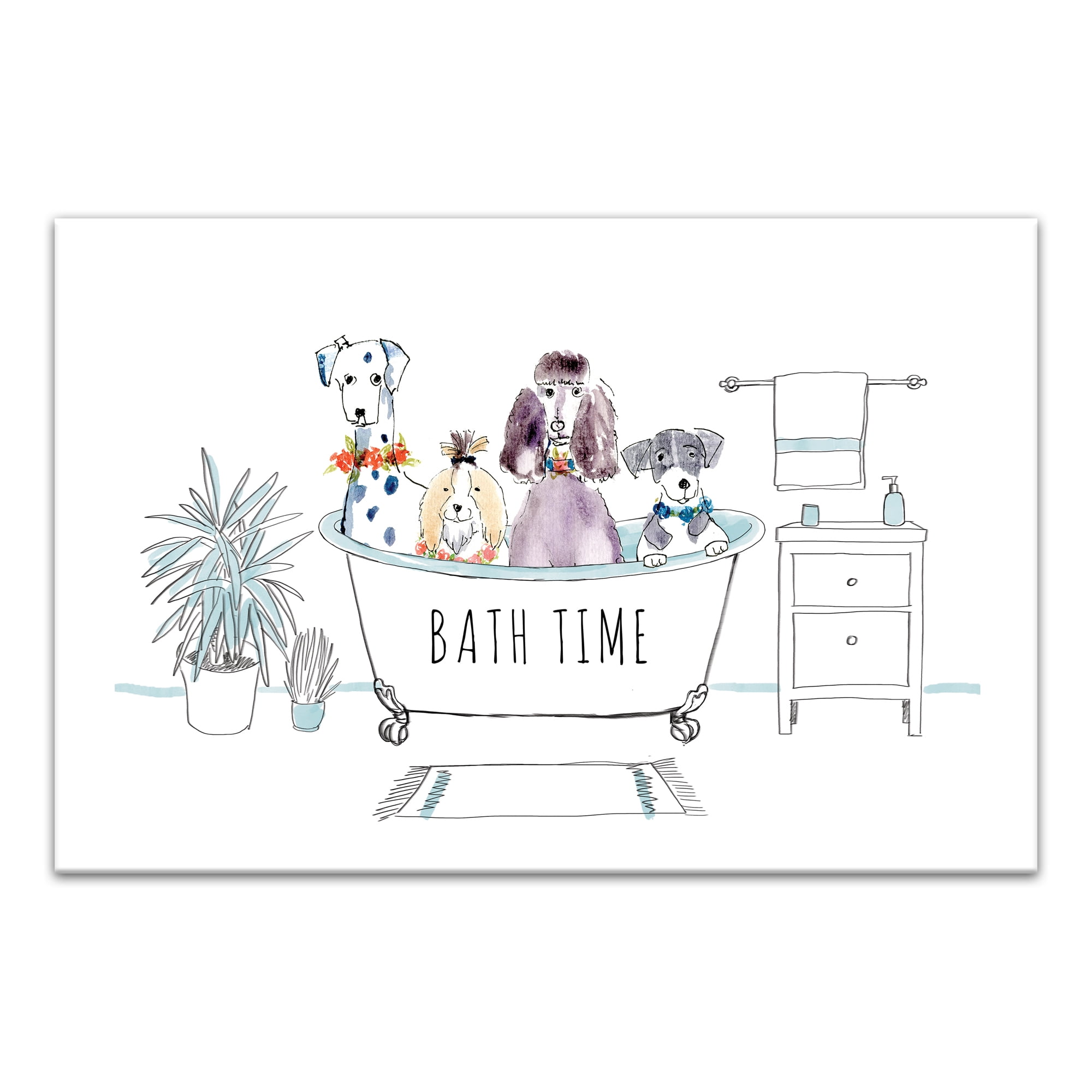 Creative Products Bath Time Dog 2 30 x 20 Canvas Wall Art - Walmart.com