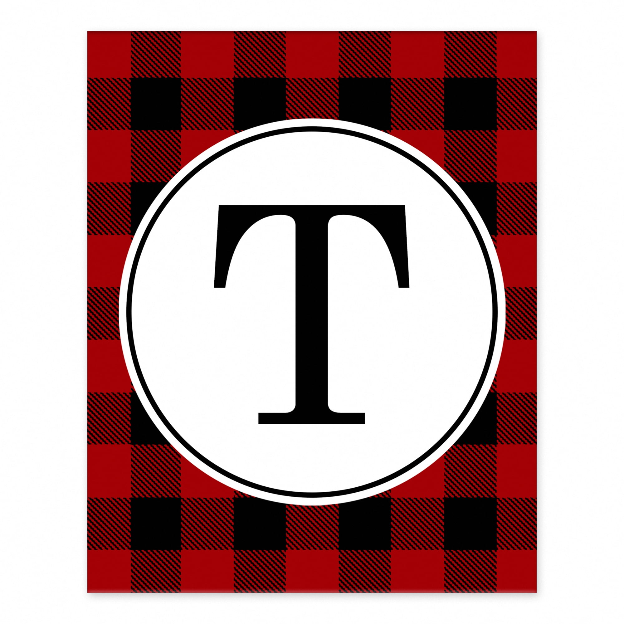 Creative Products Black & Red Buffalo Check Monogram 8x10 Tabletop ...