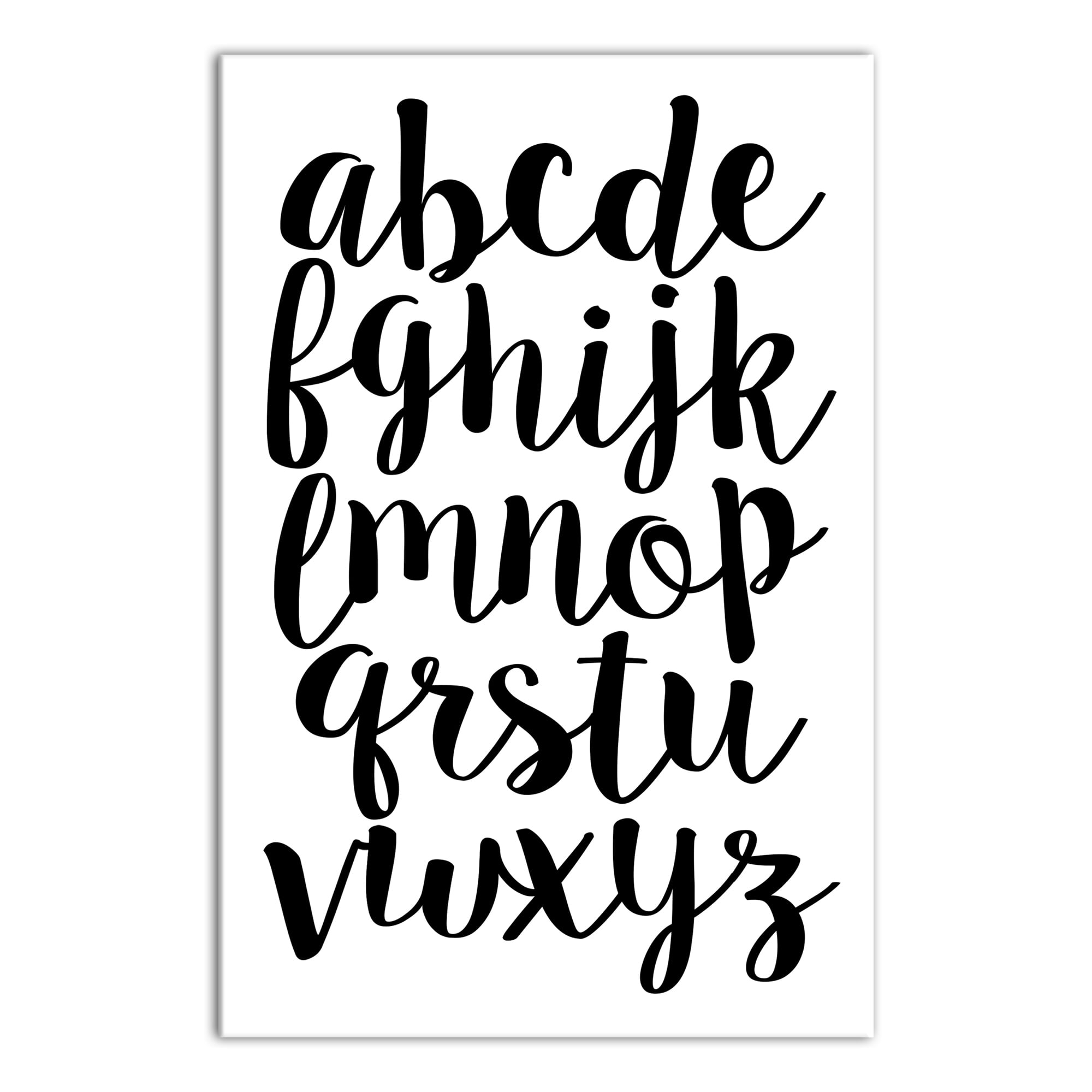 Creative Products Black and White Lowercase Alphabet 12x18 Canvas Wall ...