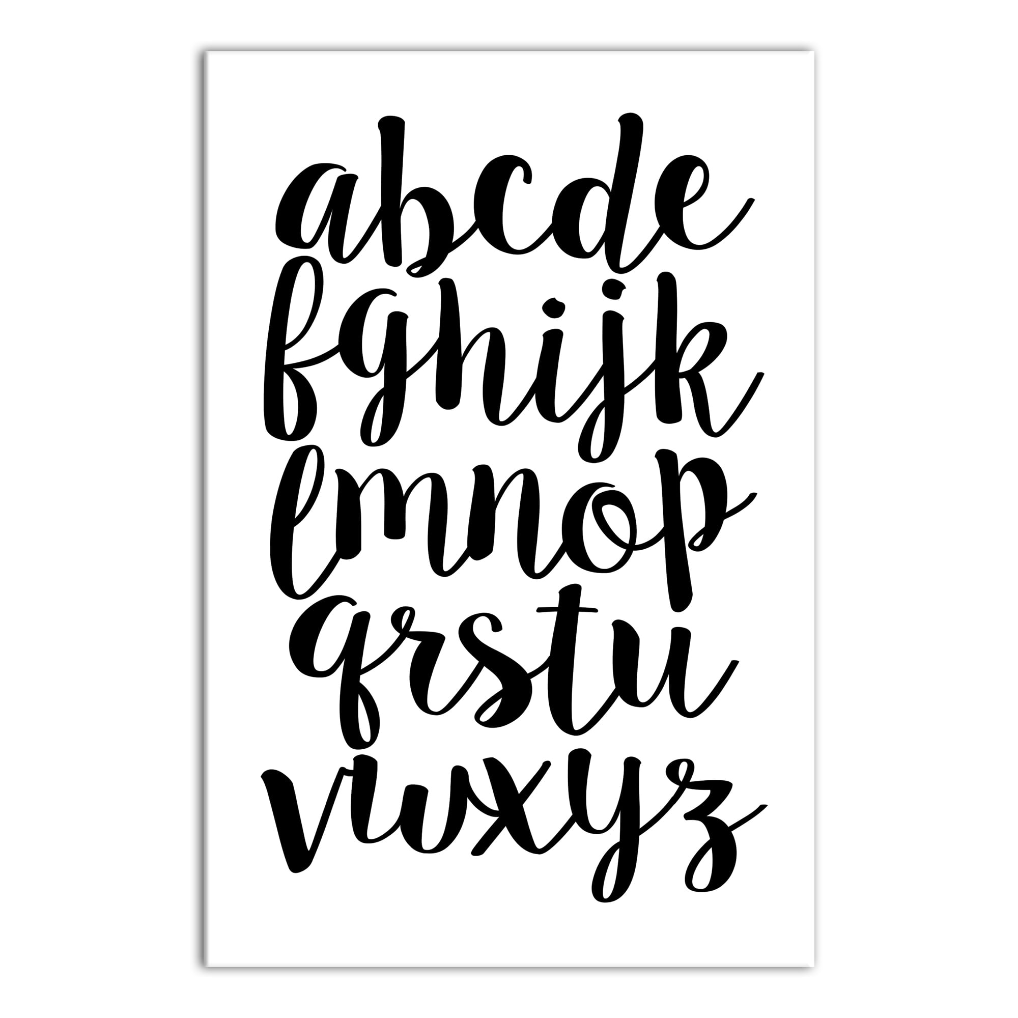 Creative Products Black and White Lowercase Alphabet 20x30 Canvas Wall ...
