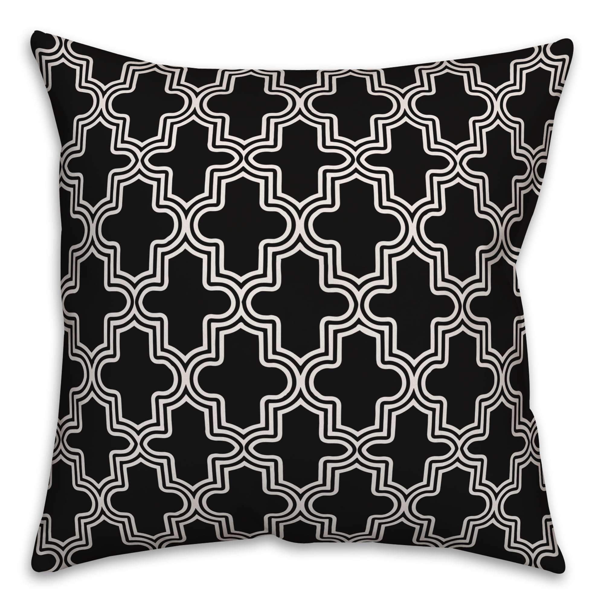 Creative Products Black and White Morrocan Tile 20x20 Spun Poly Pillow ...