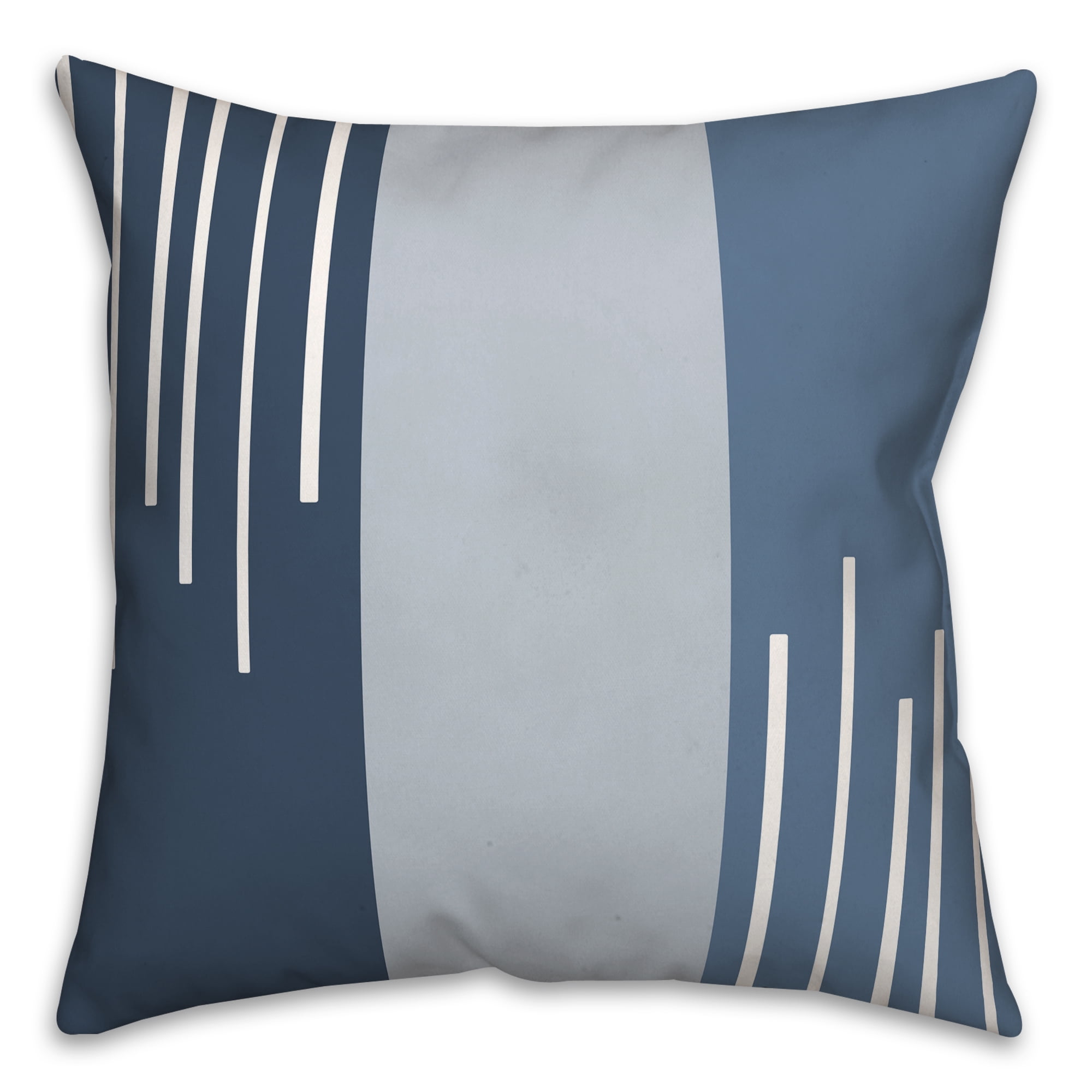 Creative Products Blue Blocks and Stripes 18 x 18 Spun Poly Pillow ...