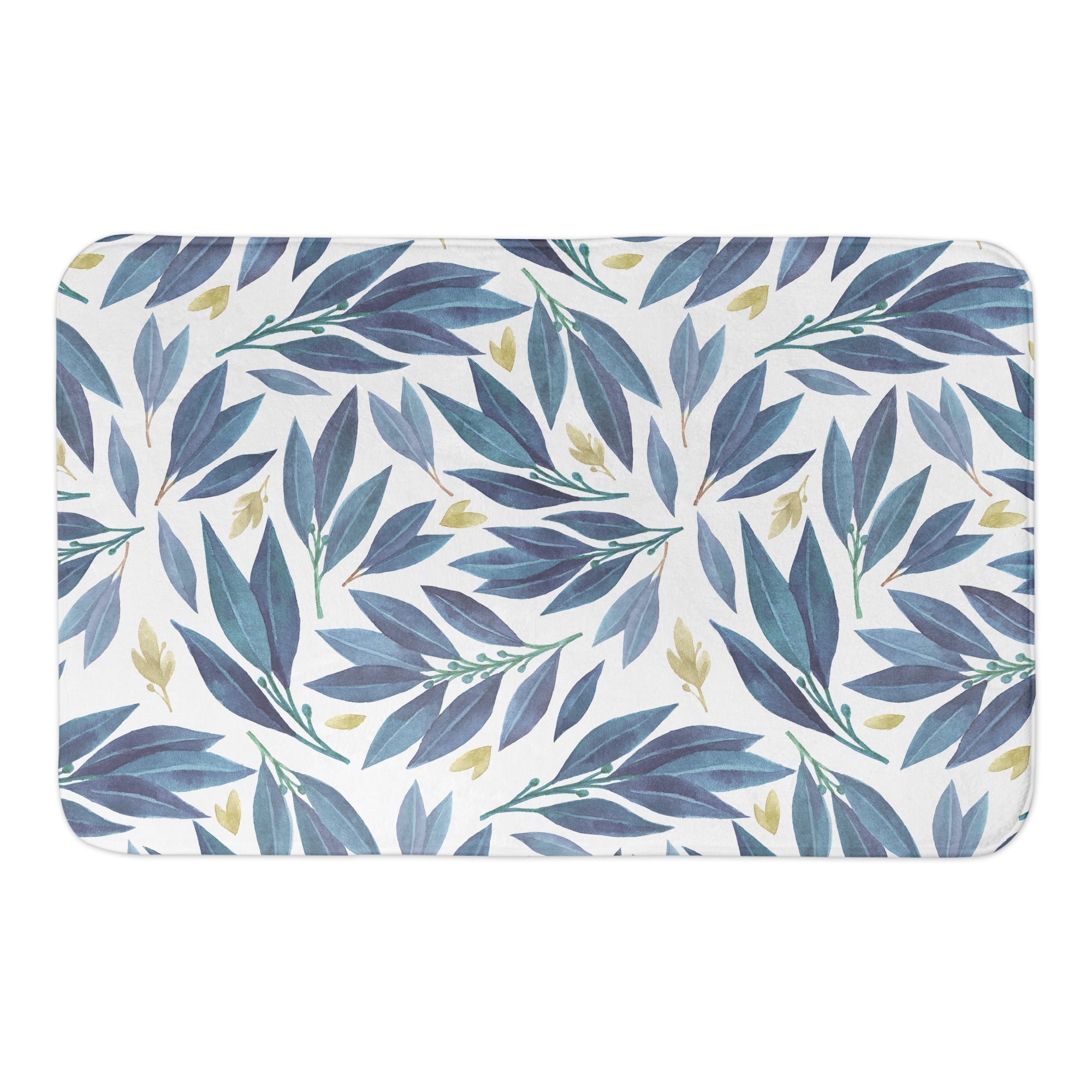 Creative Products Blue Floral Leaves 34x21 Bath Mat - Walmart.com