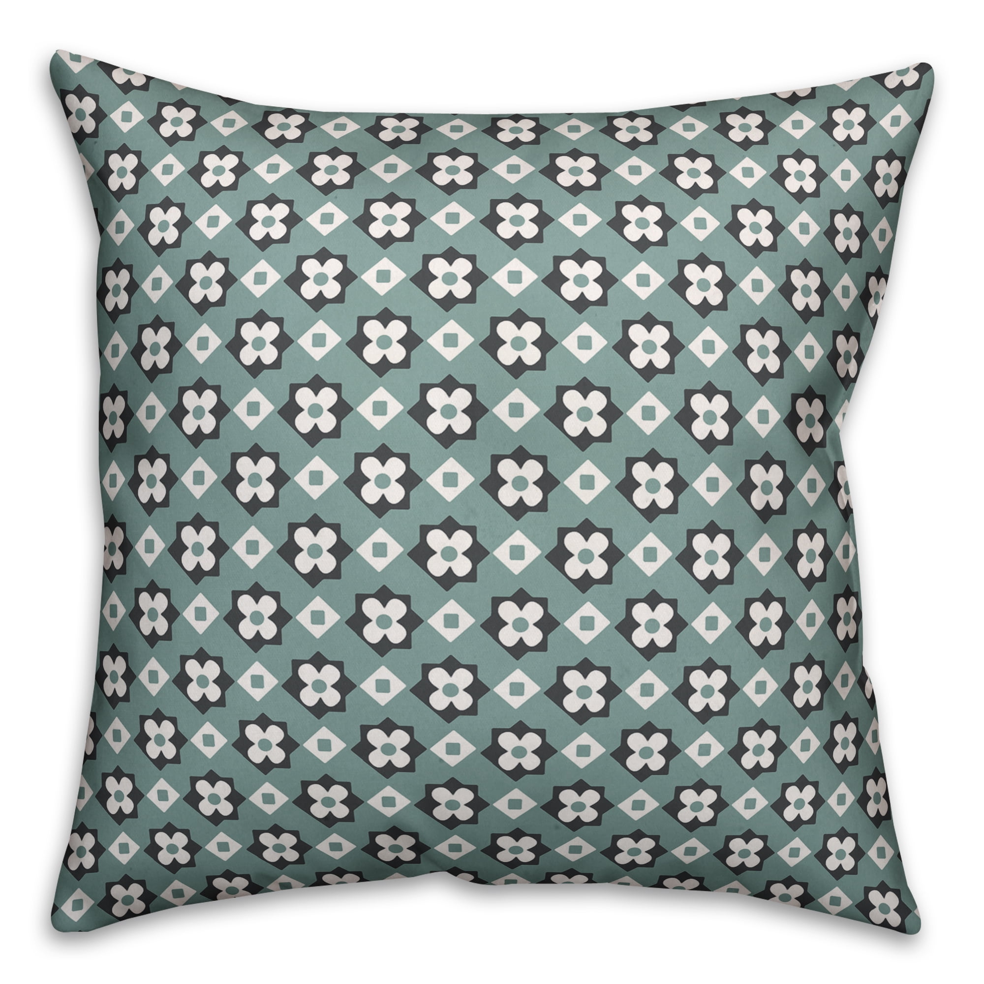 Creative Products Blue Flower Pattern 20x20 Spun Poly Pillow - Walmart.com