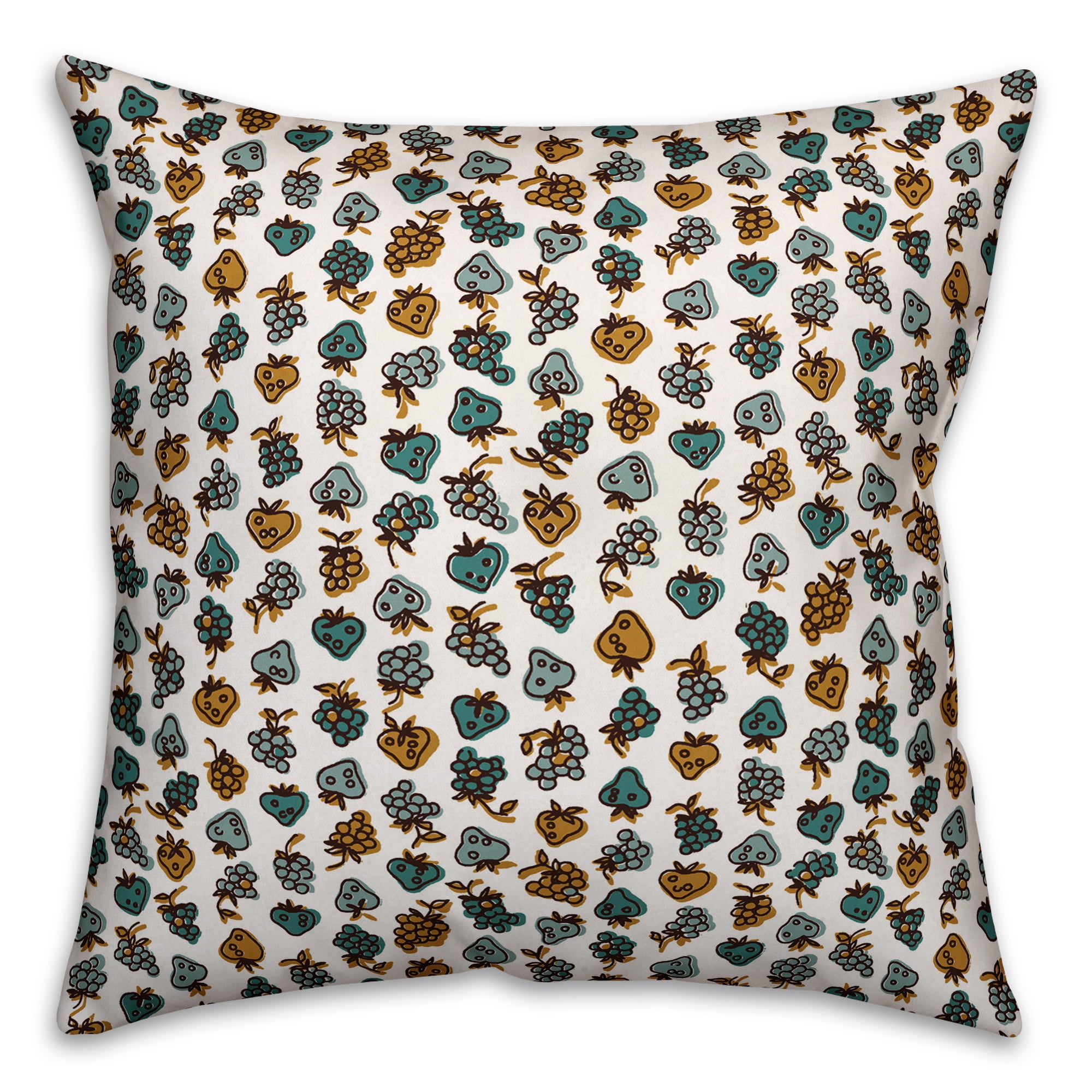 Creative Products Blue Fruit Pattern 20x20 Spun Poly Pillow - Walmart.com