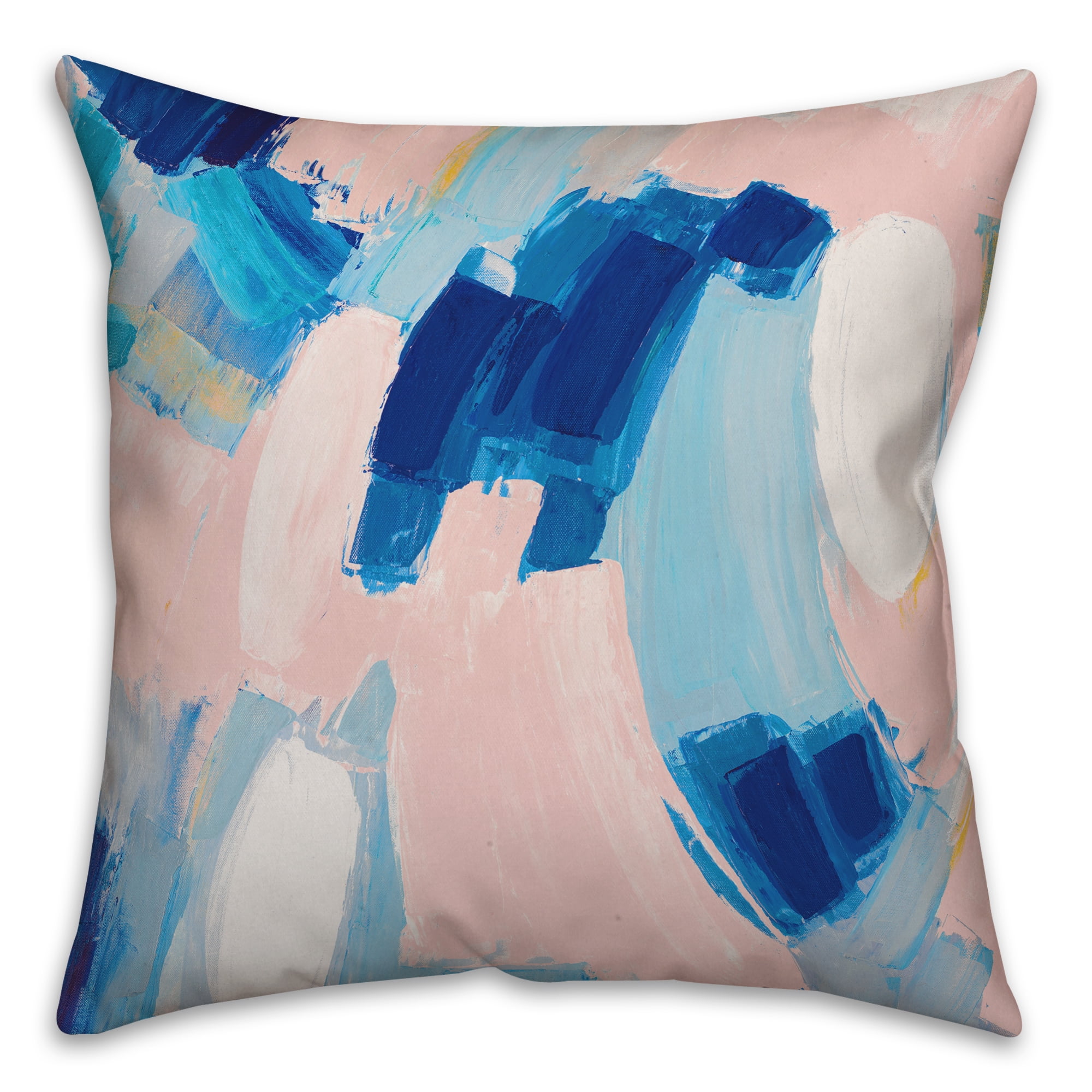 Creative Products Blush and Blue Abstract Strokes 20x20 Spun Poly ...