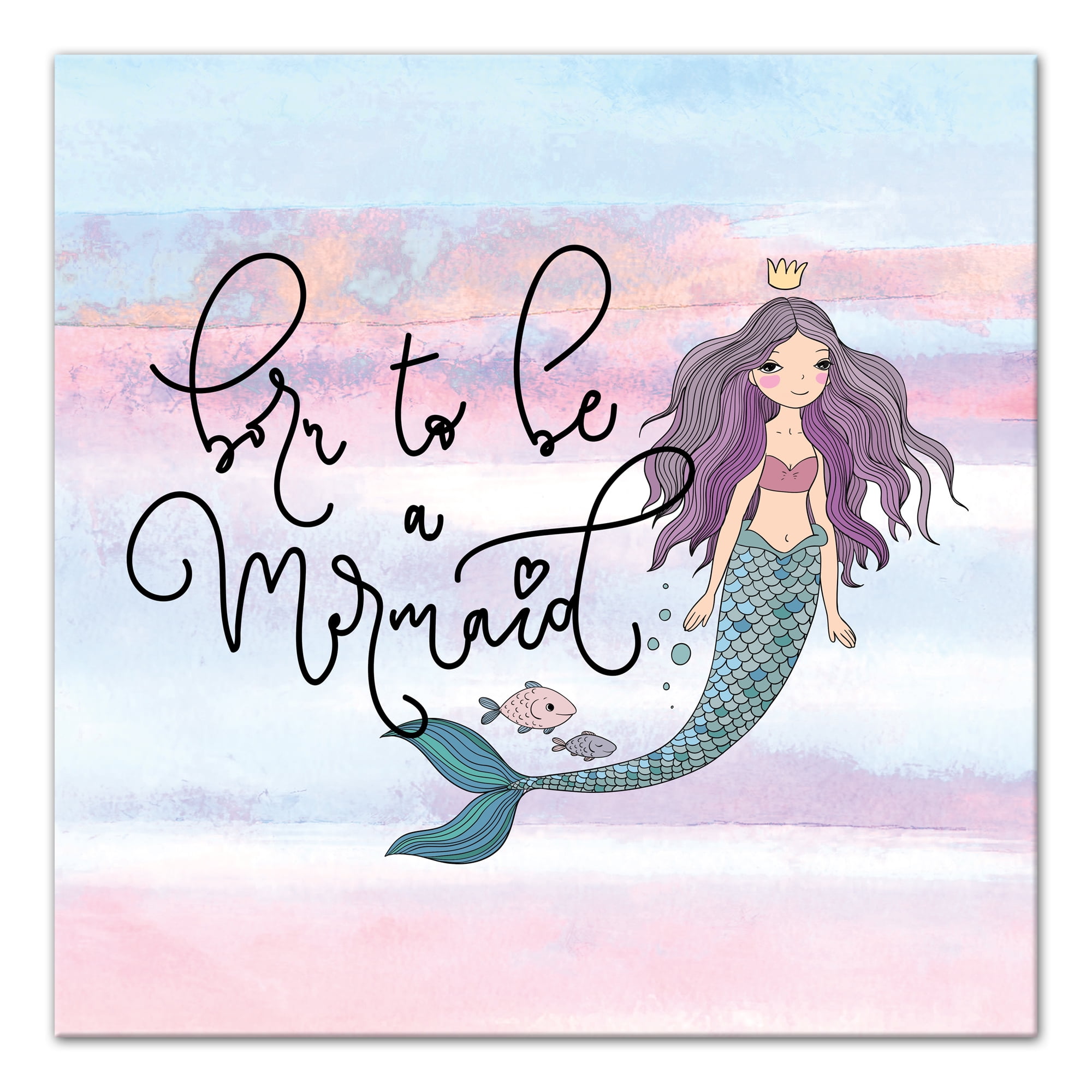 Creative Products Born To Be A Mermaid 24x24 Canvas Wall Art - Walmart.com