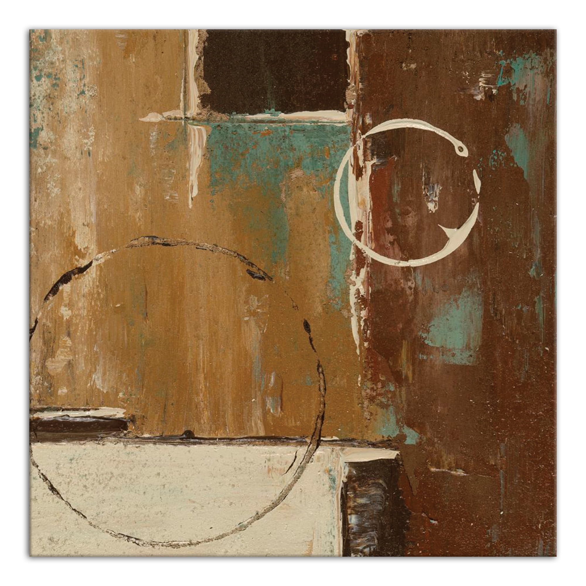 Creative Products Brown Abstract Painting 24x24 Canvas Wall Art ...