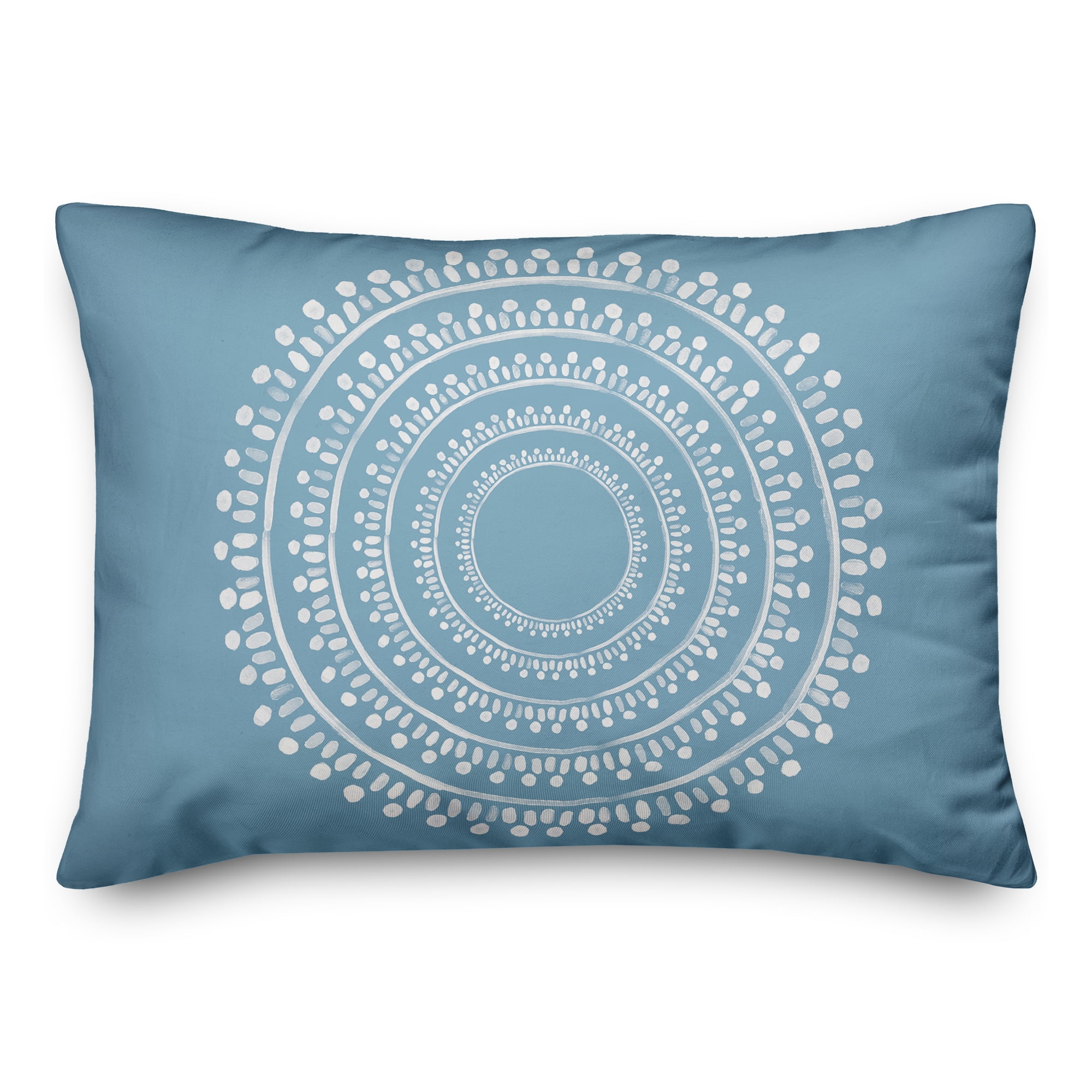 Creative Products Centered Blue Boho Circle 20 x 14 Spun Poly Pillow ...