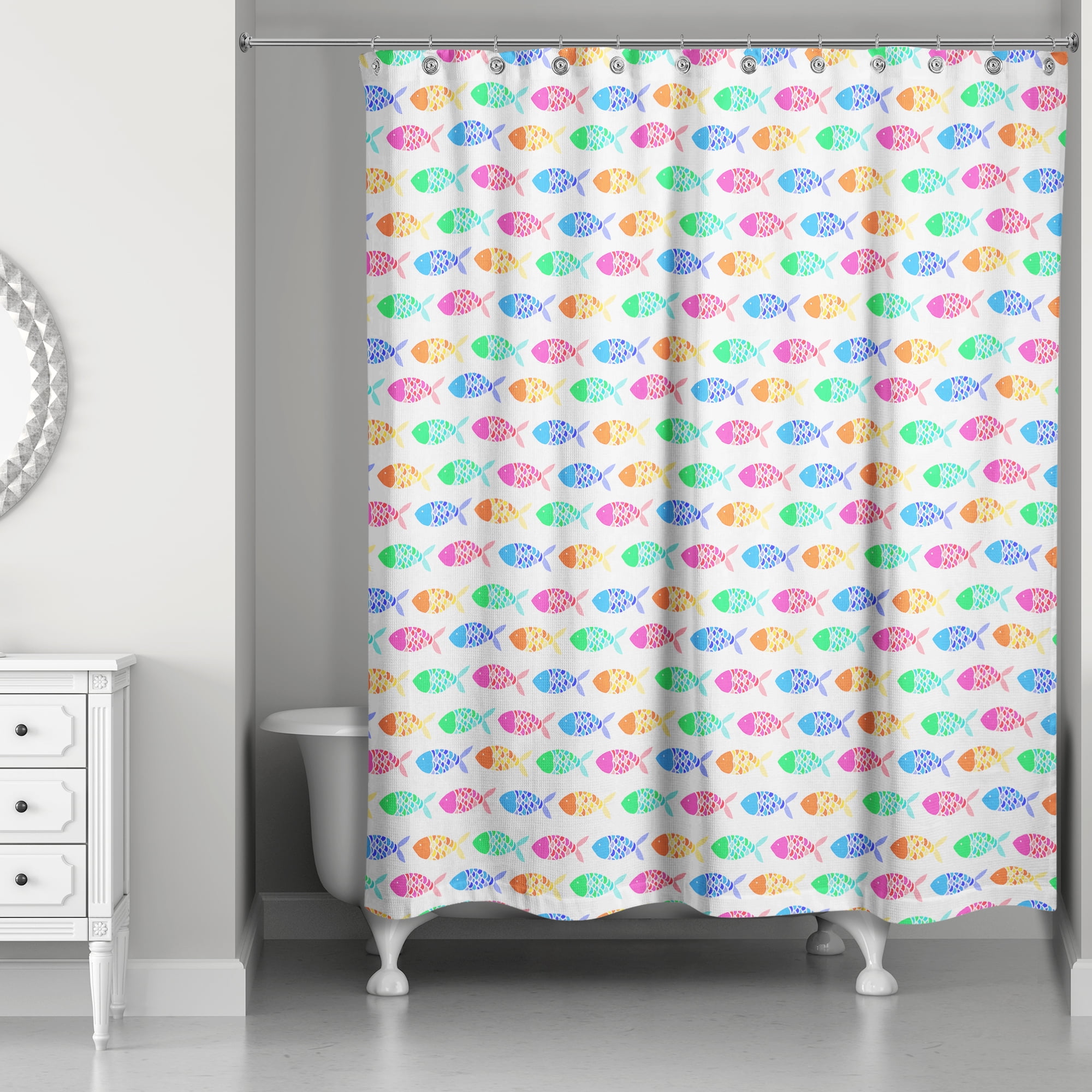 Creative Products Colorful Fish Pattern 71x74 Shower Curtain - Walmart.com