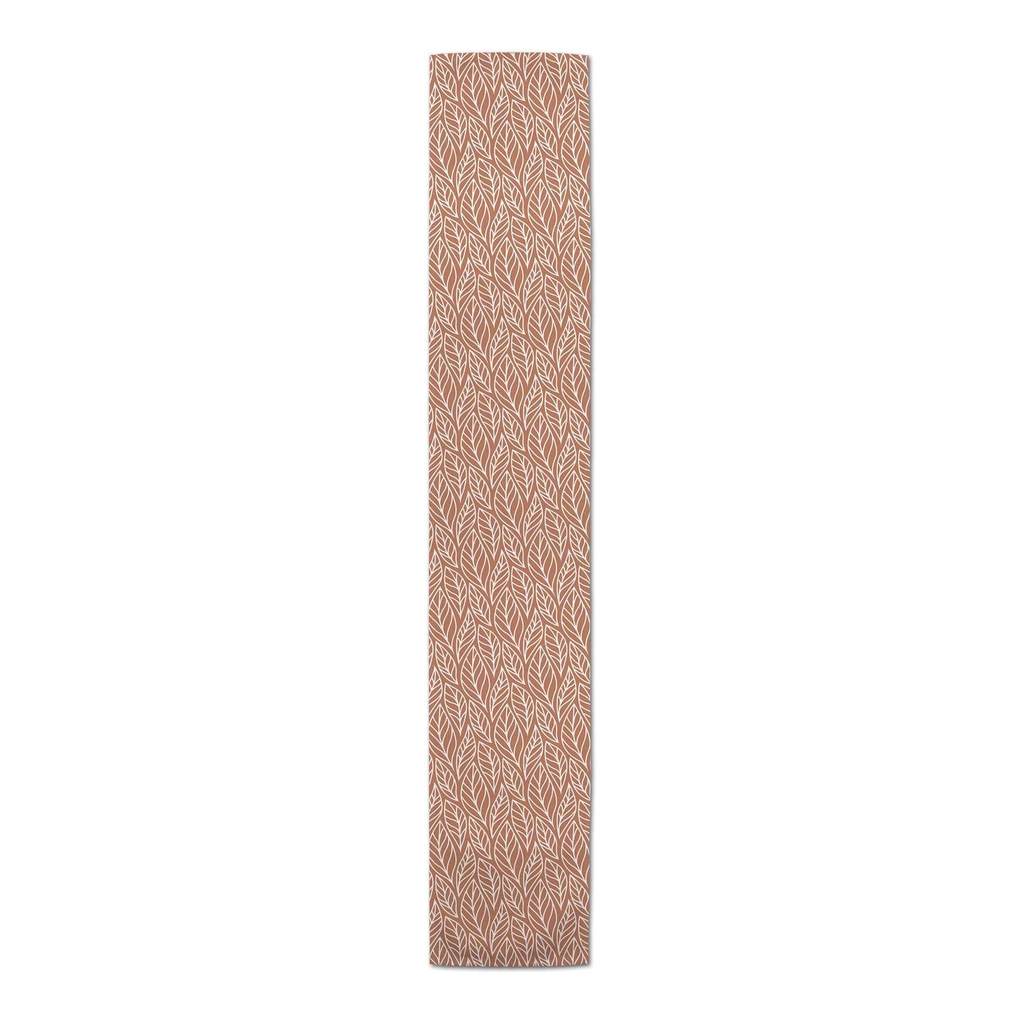 Creative Products Copper Leaf Pattern 16x90 Cotton Twill Table Runner ...