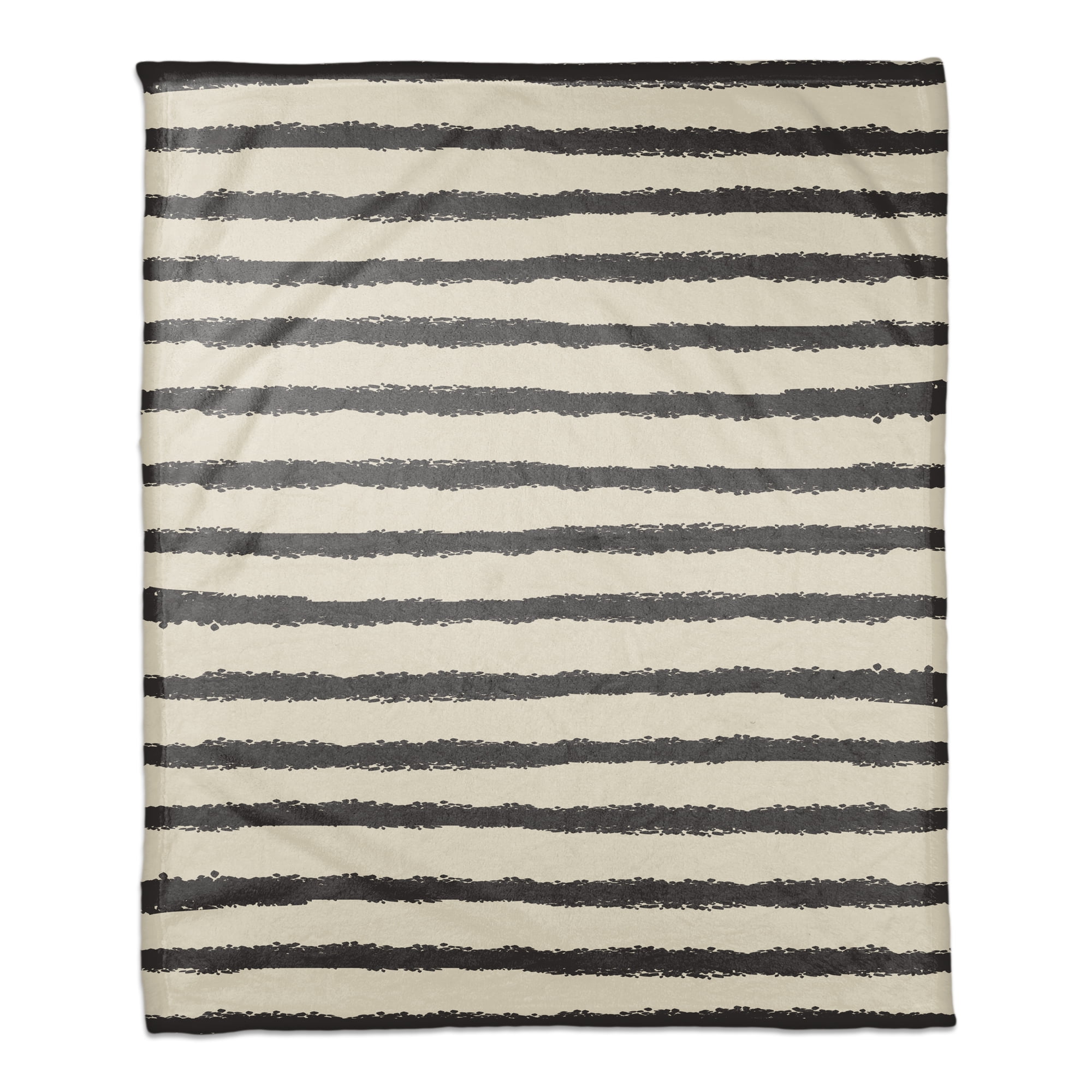 Creative Products Cream Stripes on Black 50 x 60 Coral Fleece Blanket ...