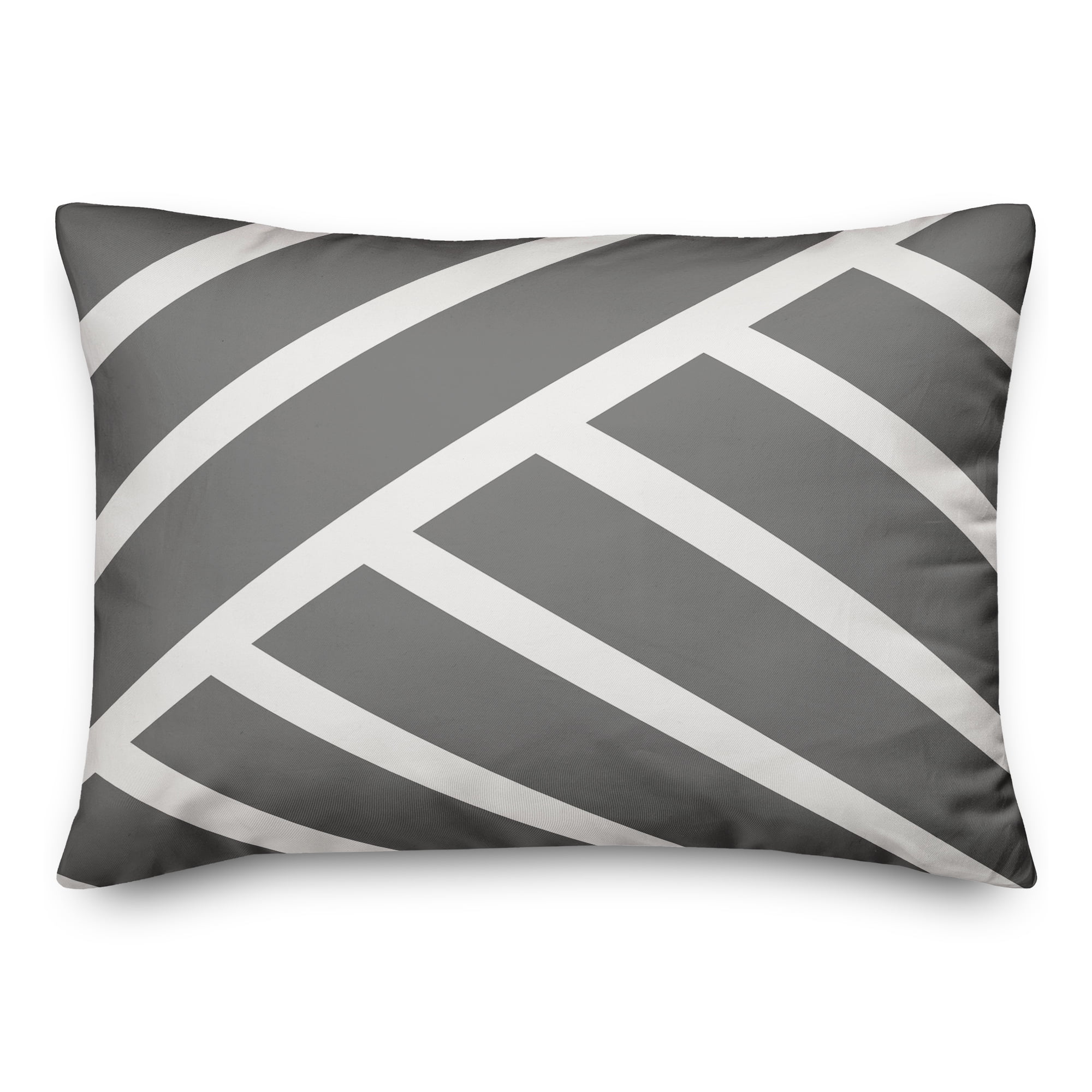 Creative Products Diagonal Stripes Gray 14 x 20 Indoor / Outdoor Pillow ...