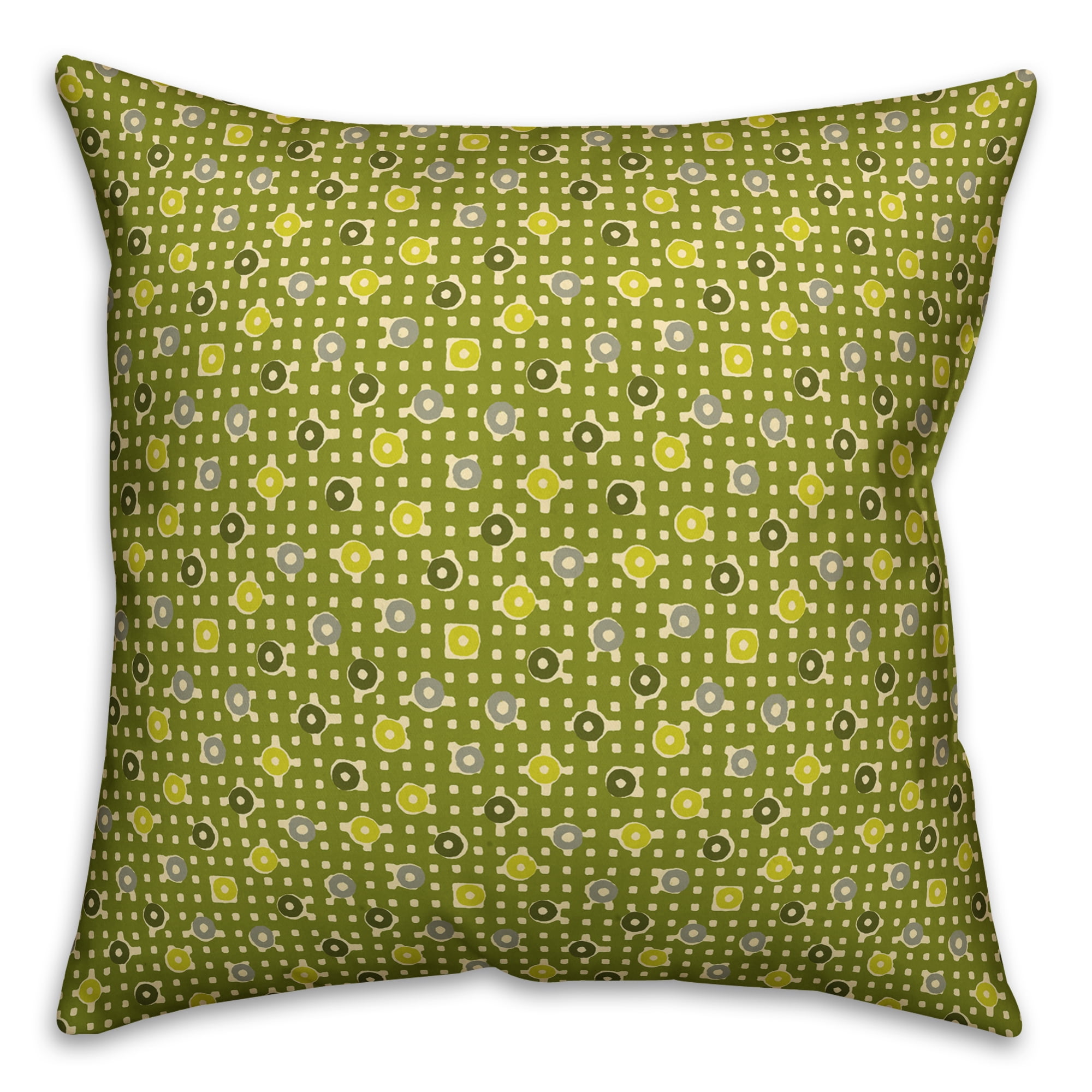 Creative Products Dots and Plaid in Green 20x20 Spun Poly Pillow ...