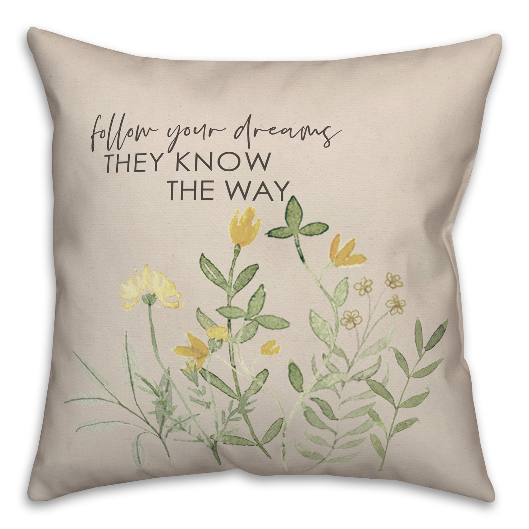 Creative Products Follow Your Dreams 20 x 20 Spun Poly Pillow - Walmart.com