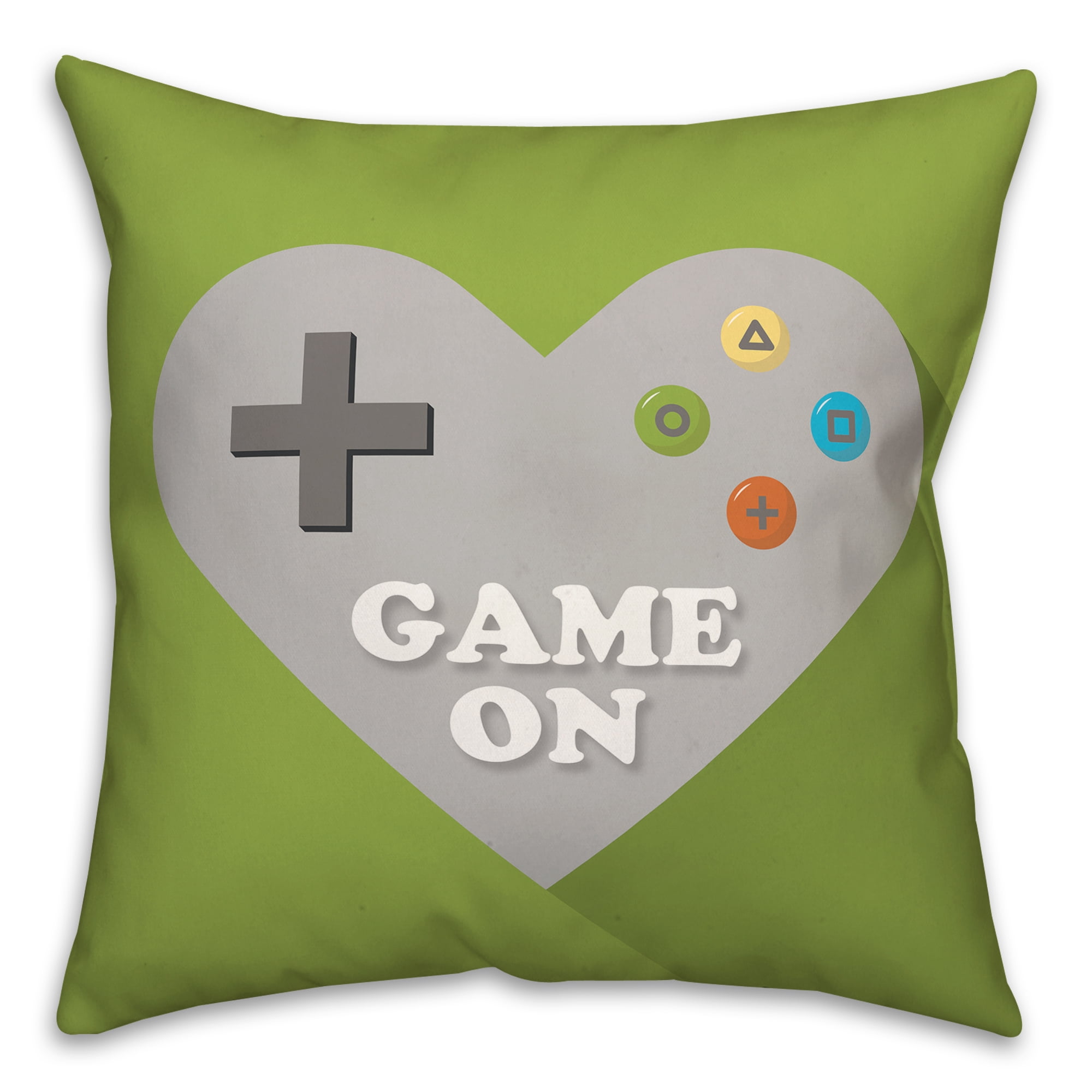Creative Products Game On Heart Controller 16x16 Spun Poly Pillow ...