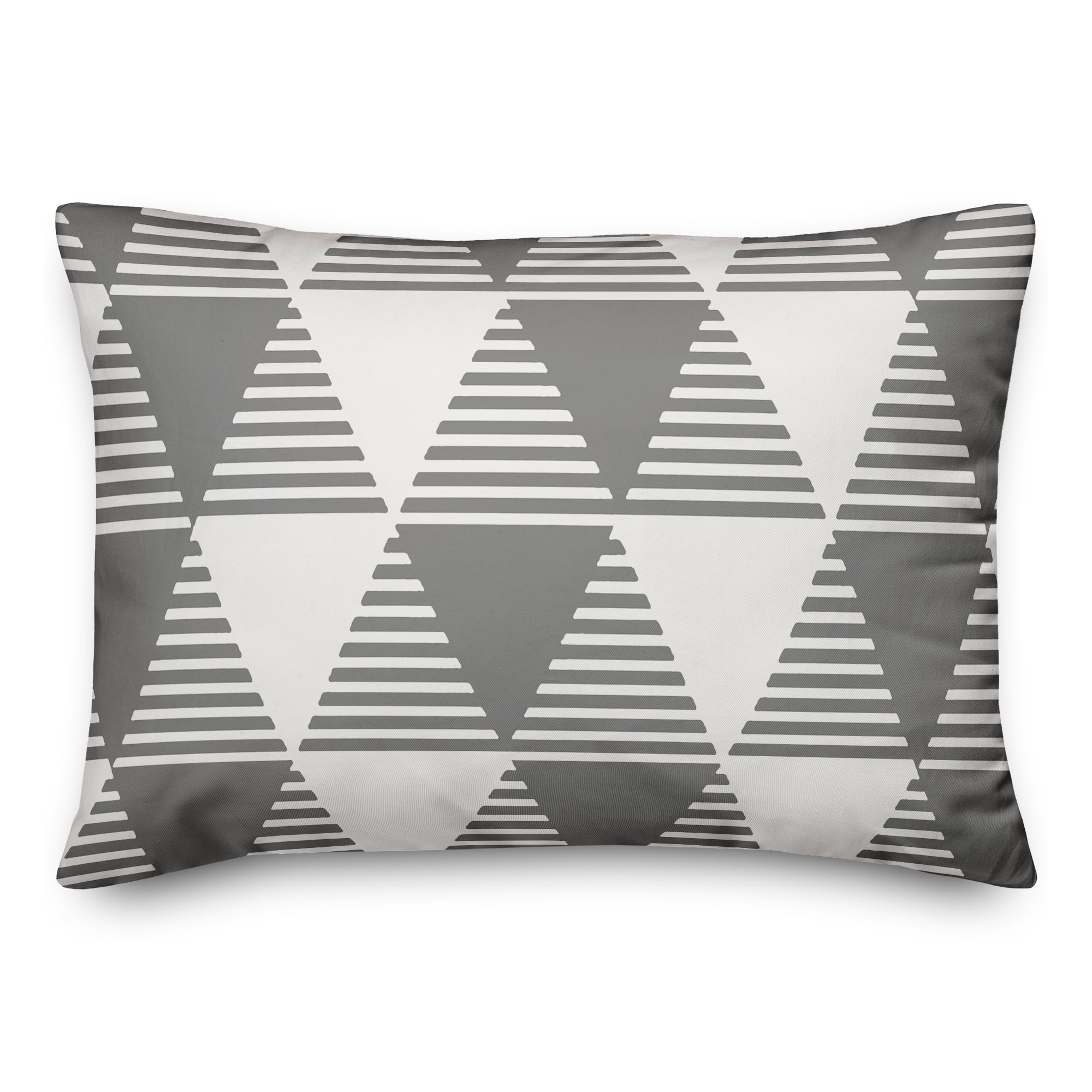 Creative Products Gray Geo Triangles 20 x 14 Indoor / Outdoor Pillow ...