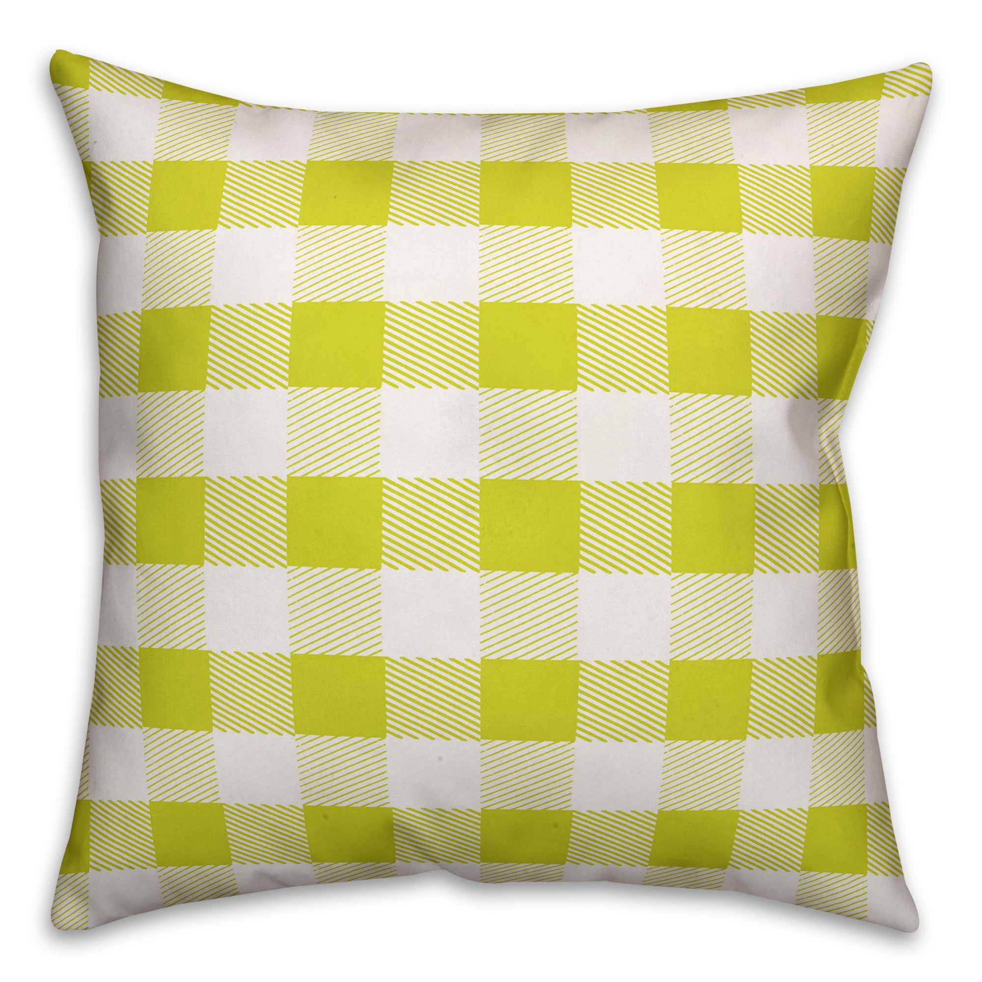 Creative Products Green Buffalo Check Plaid 20x20 Spun Poly Pillow ...