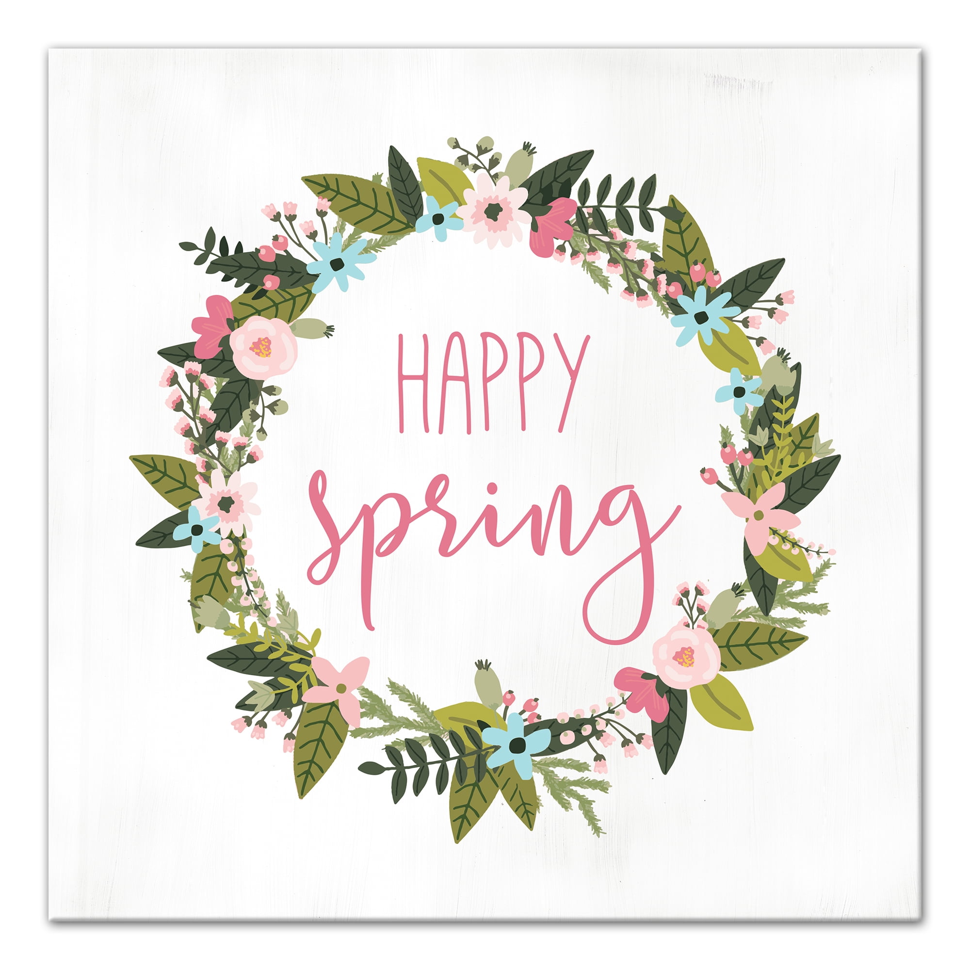 Creative Products Happy Spring Wreath 16x16 Canvas Wall Art - Walmart.com