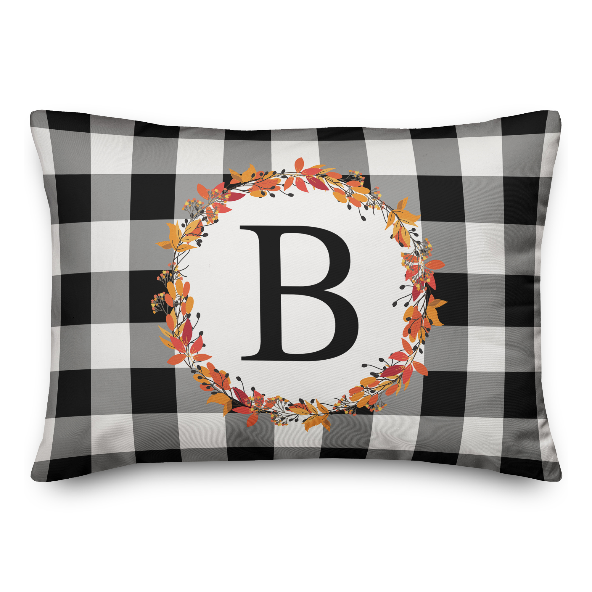 Creative Products Harvest Buffalo Check Plaid Monogram 14x20 Spun Poly ...