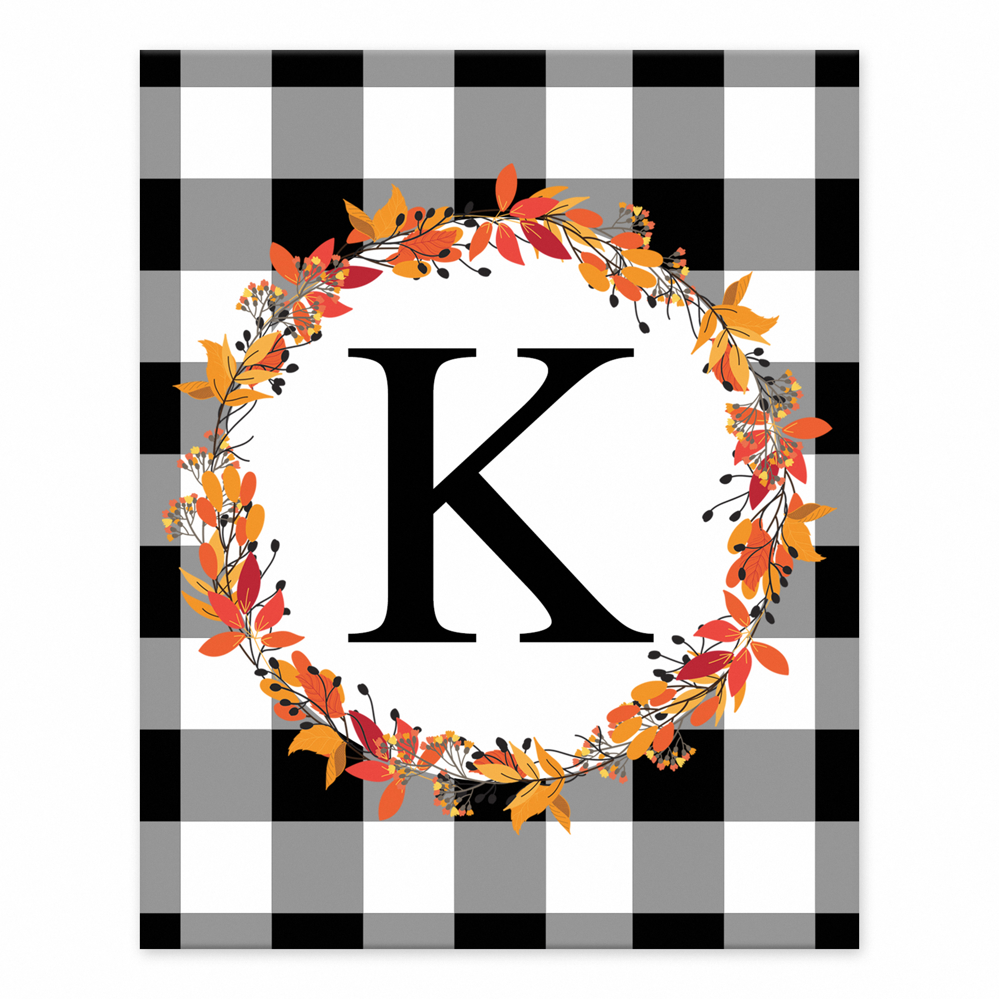 Creative Products Harvest Buffalo Check Plaid Monogram 8x10 Tabletop ...