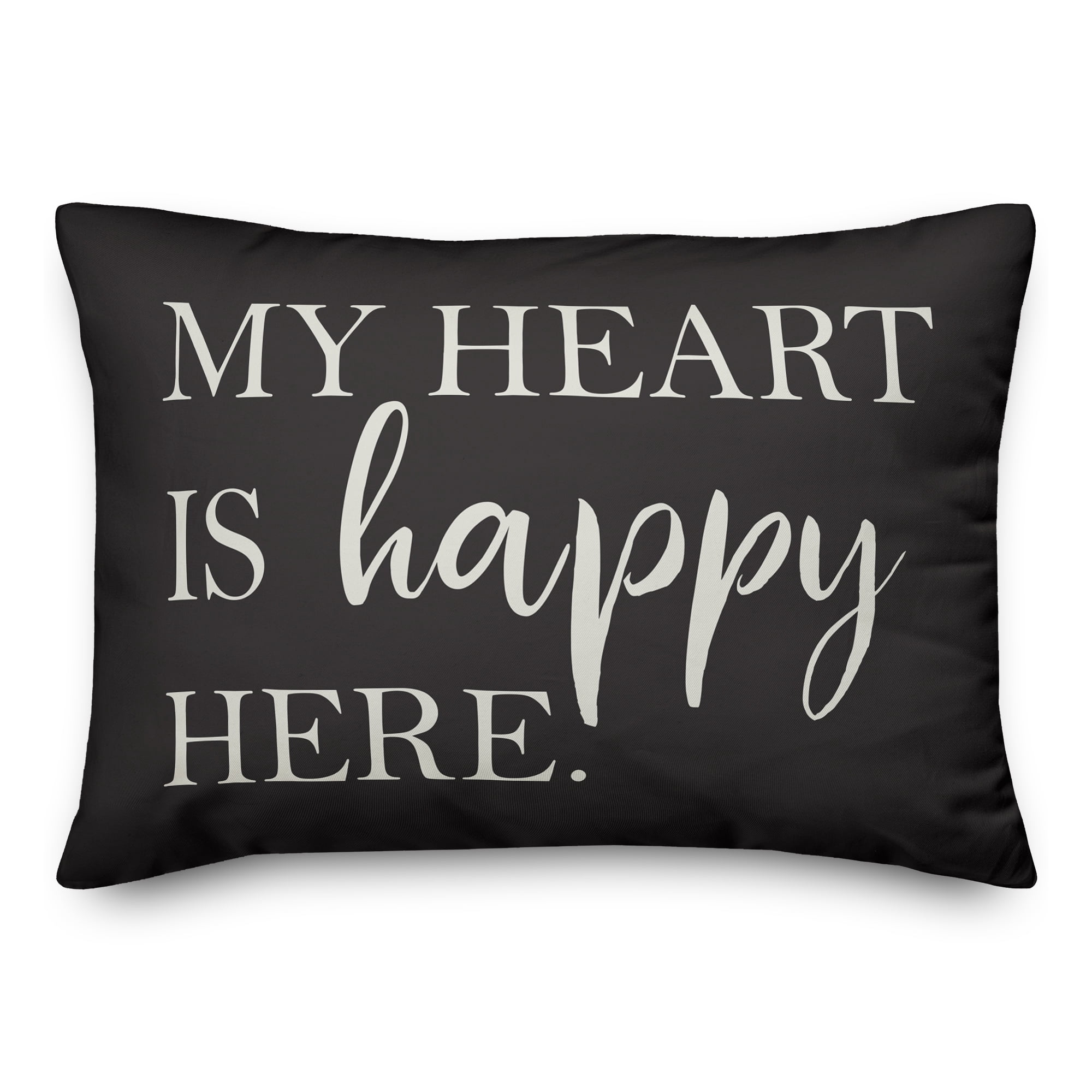 Creative Products Heart is Happy Here on Black 14x20 Indoor / Outdoor ...