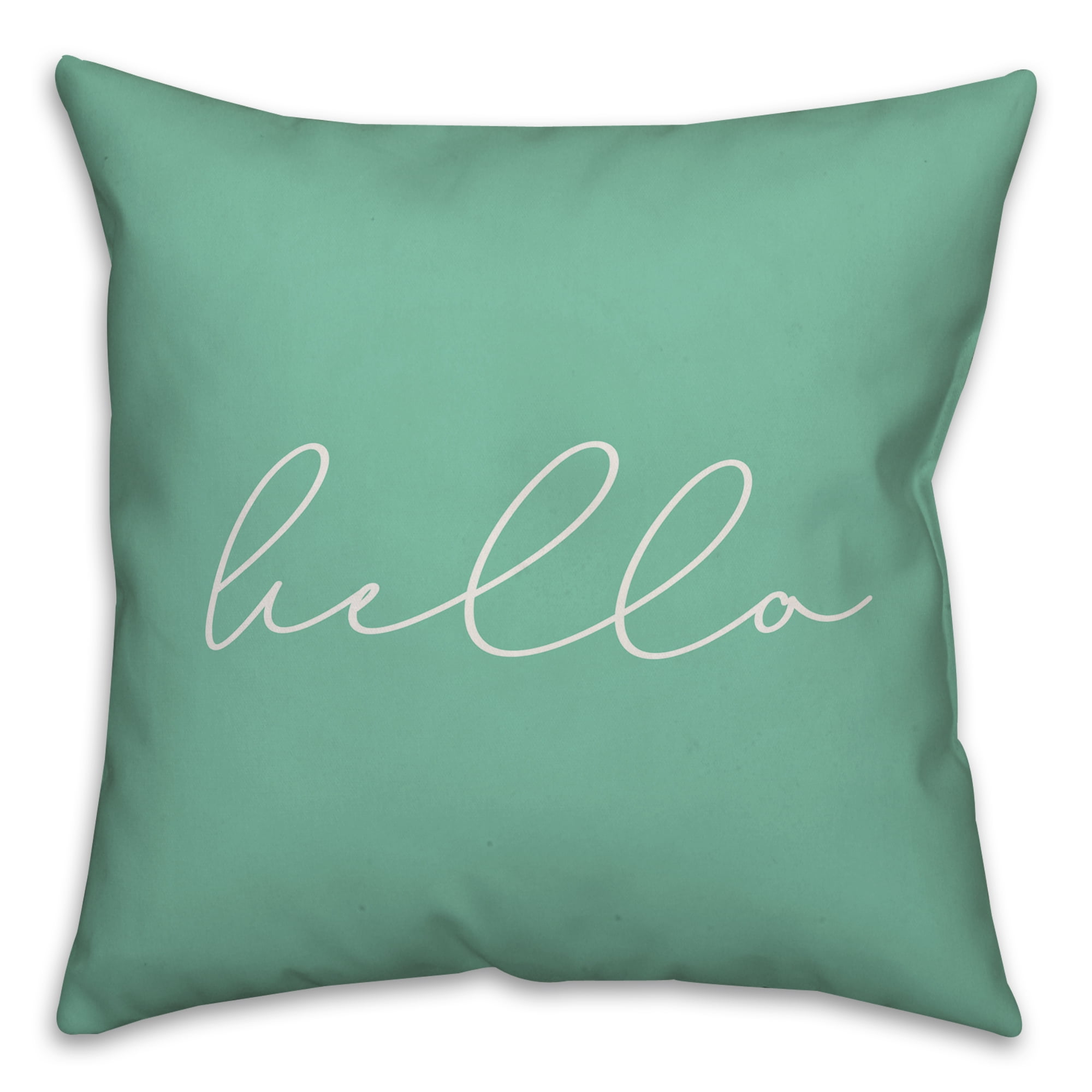 Creative Products Hello Thin Script Mint 16x16 Indoor / Outdoor Pillow ...