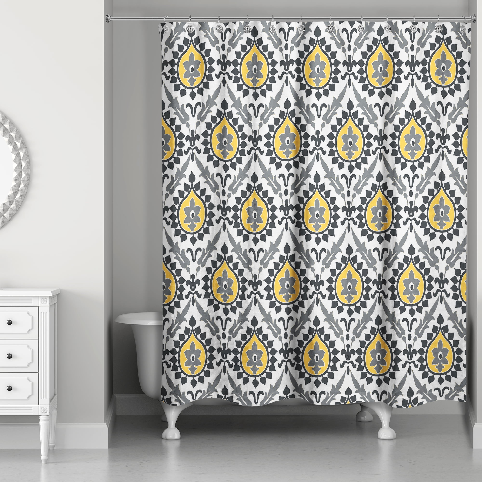 Black And Yellow Shower Curtain