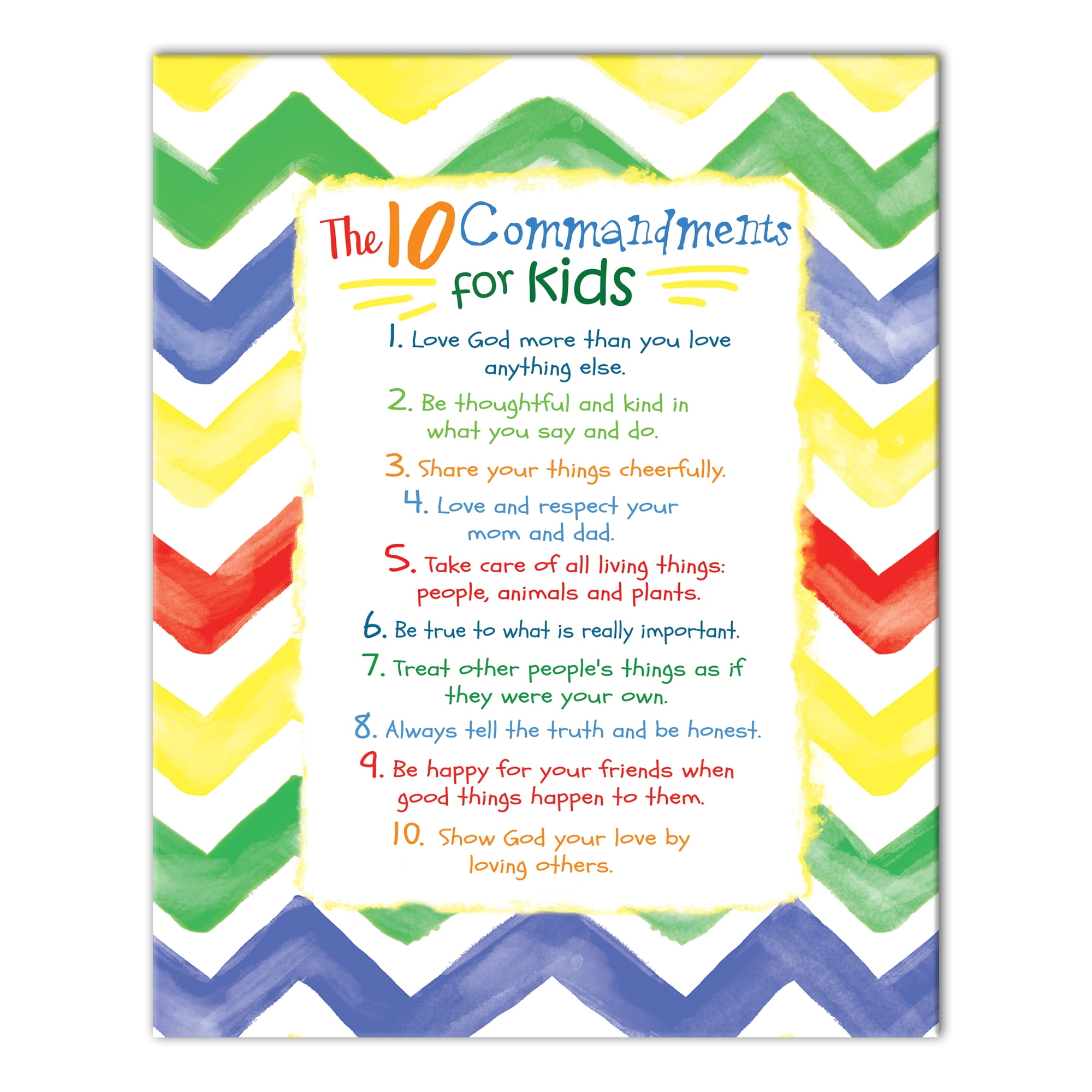 Creative Products Kids Ten Commandments Chevron 16x20 Canvas Wall Art ...